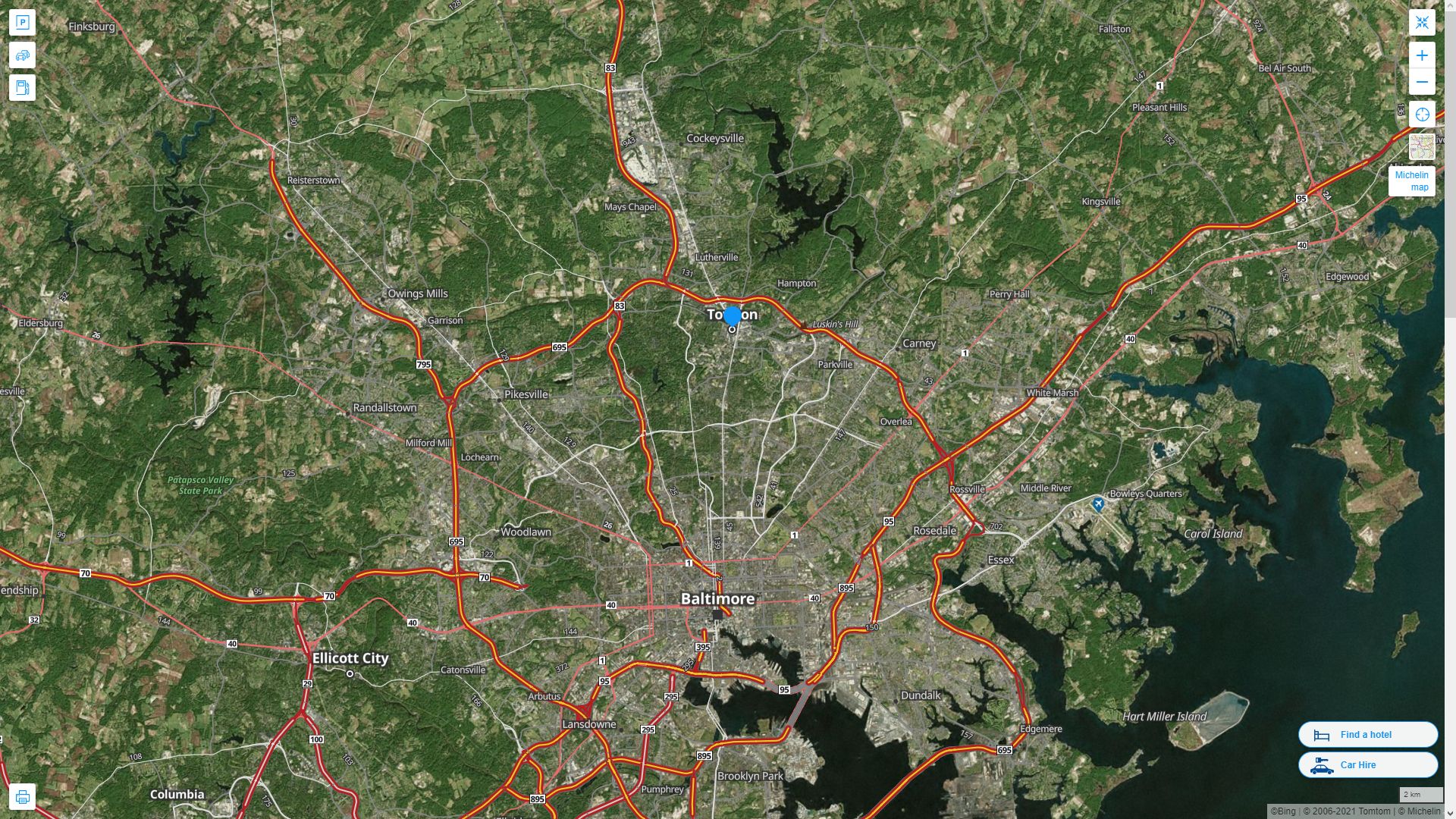 Towson, Maryland Map