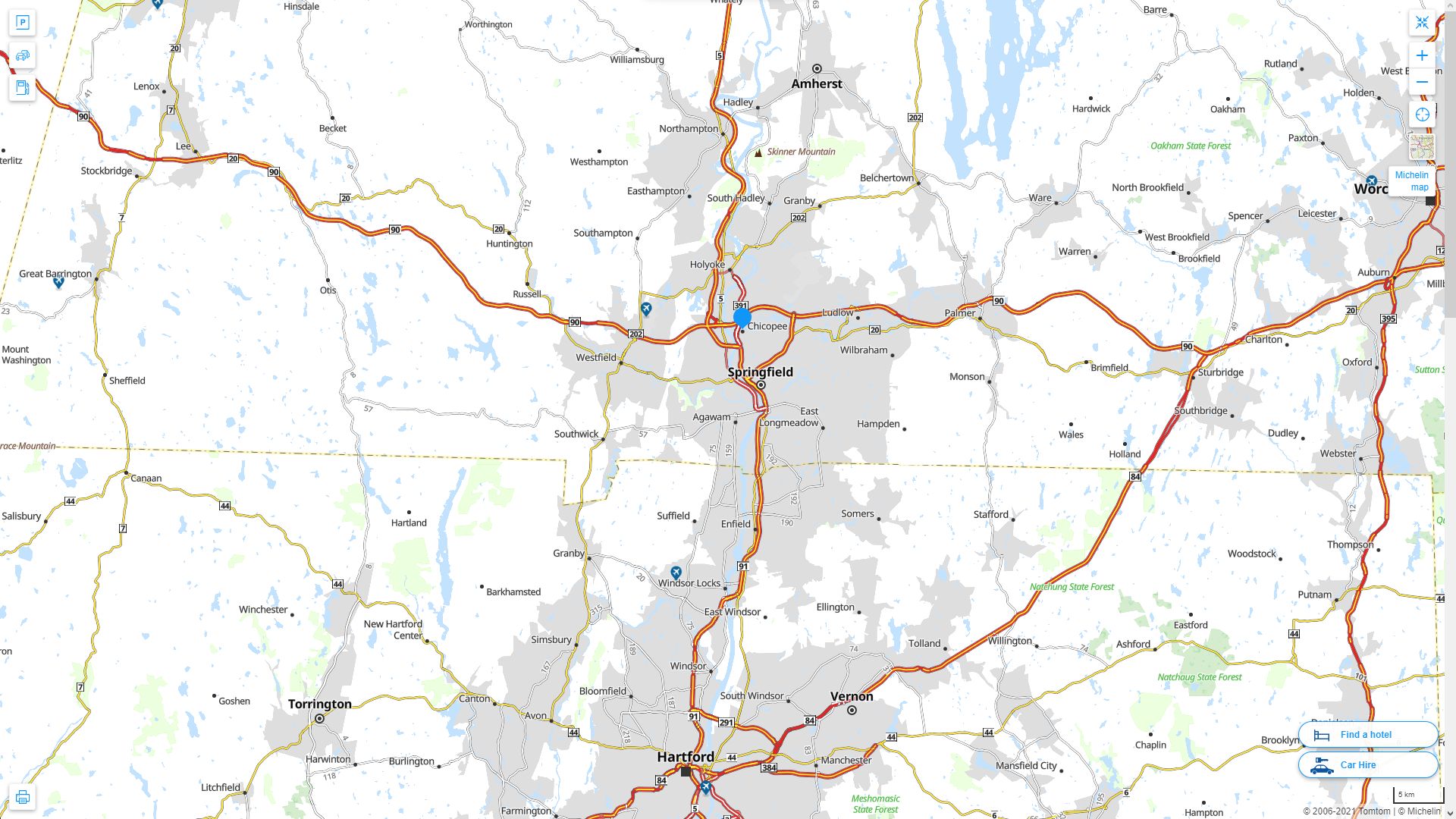 Chicopee, Massachusetts Map