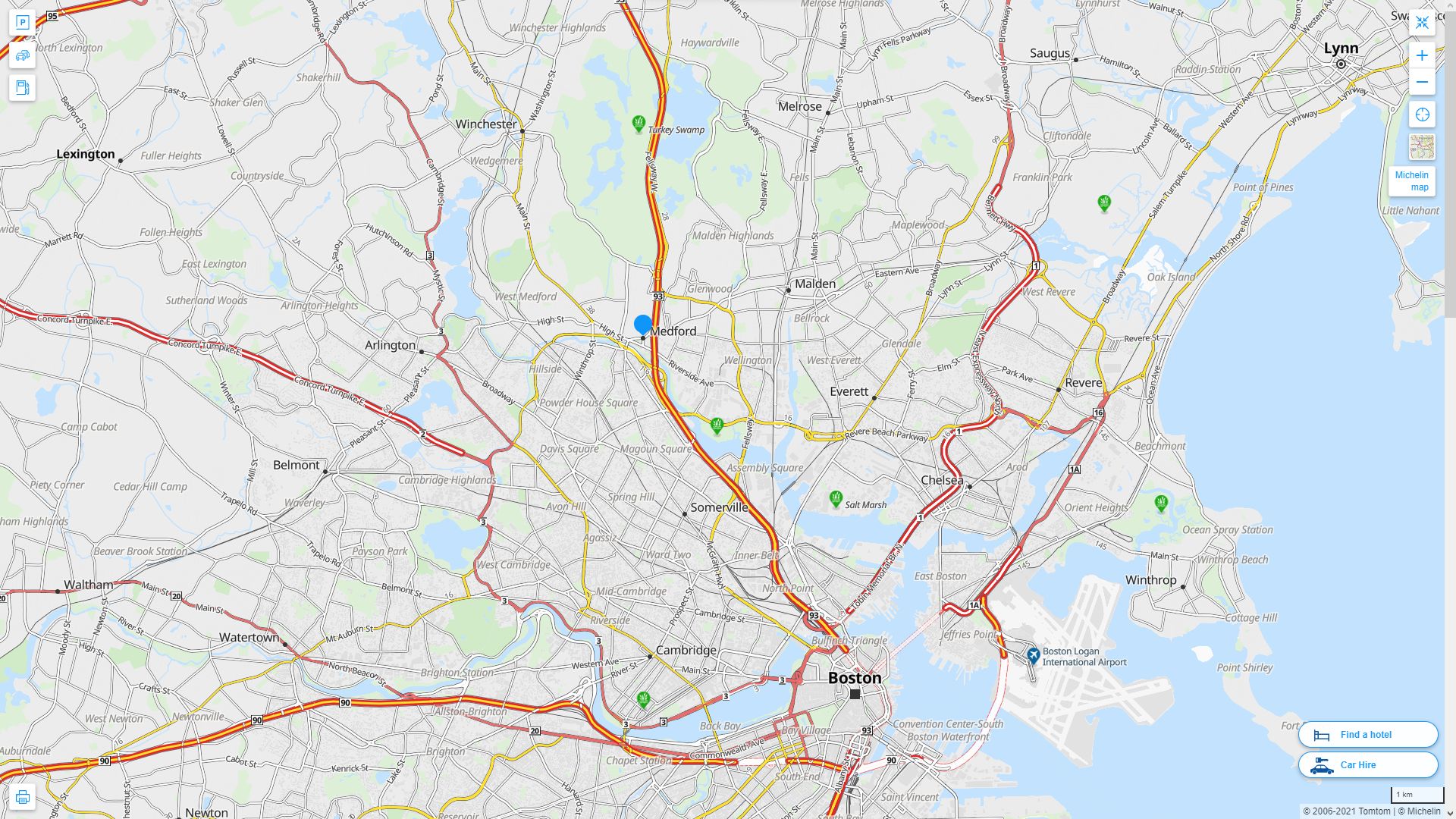 Medford, Massachusetts Map