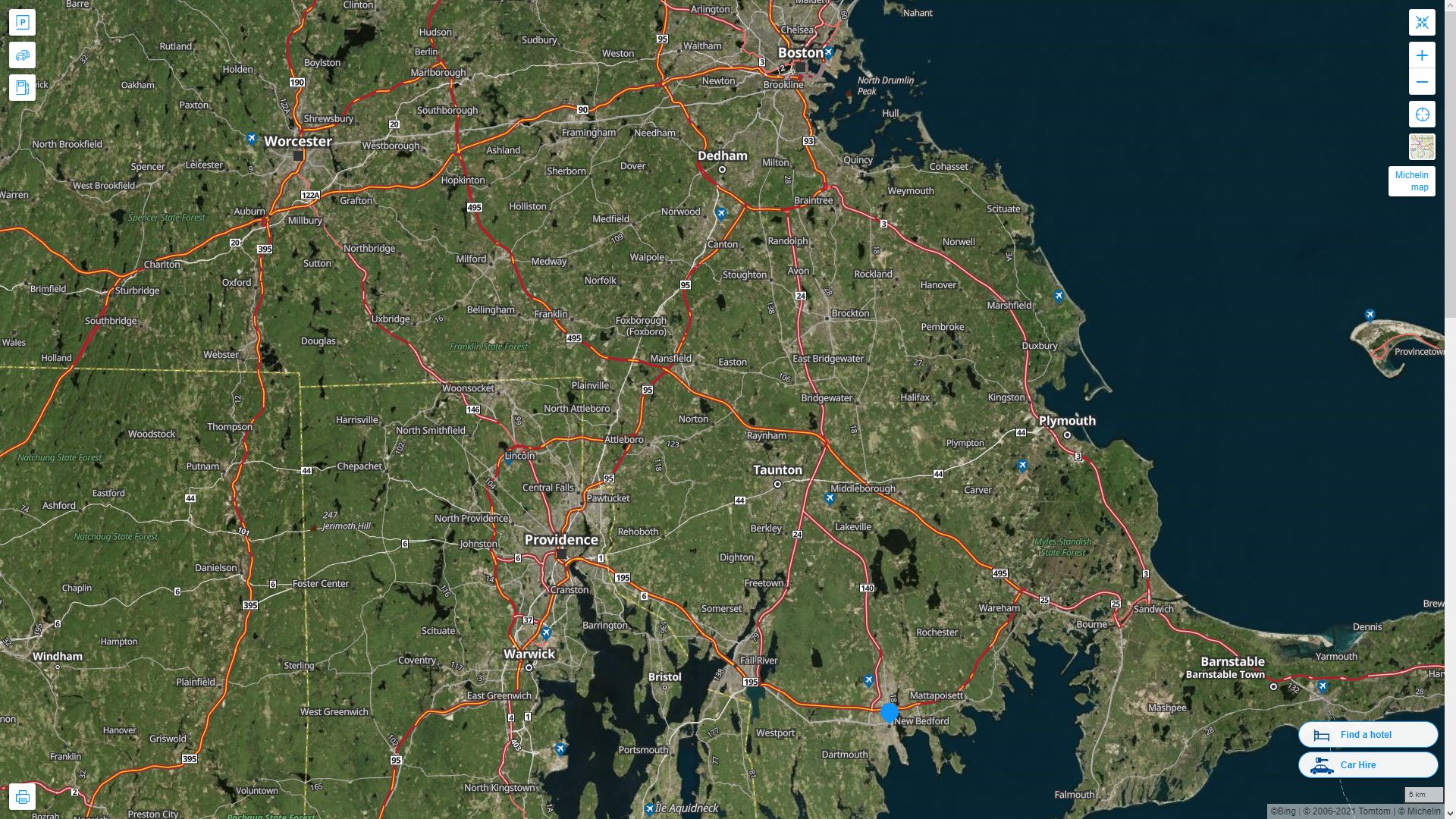 New Bedford Massachusetts Map - United States