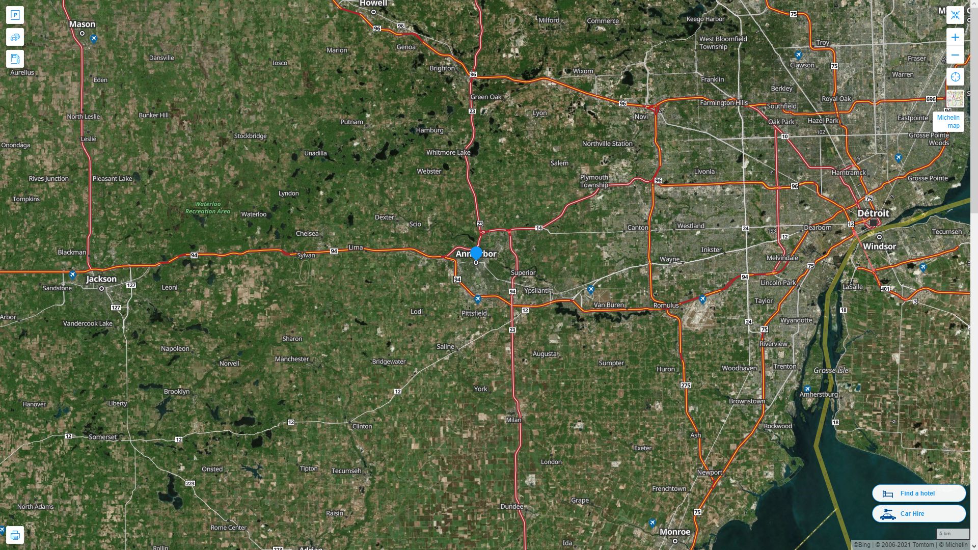 Ann Arbor, Michigan Map
