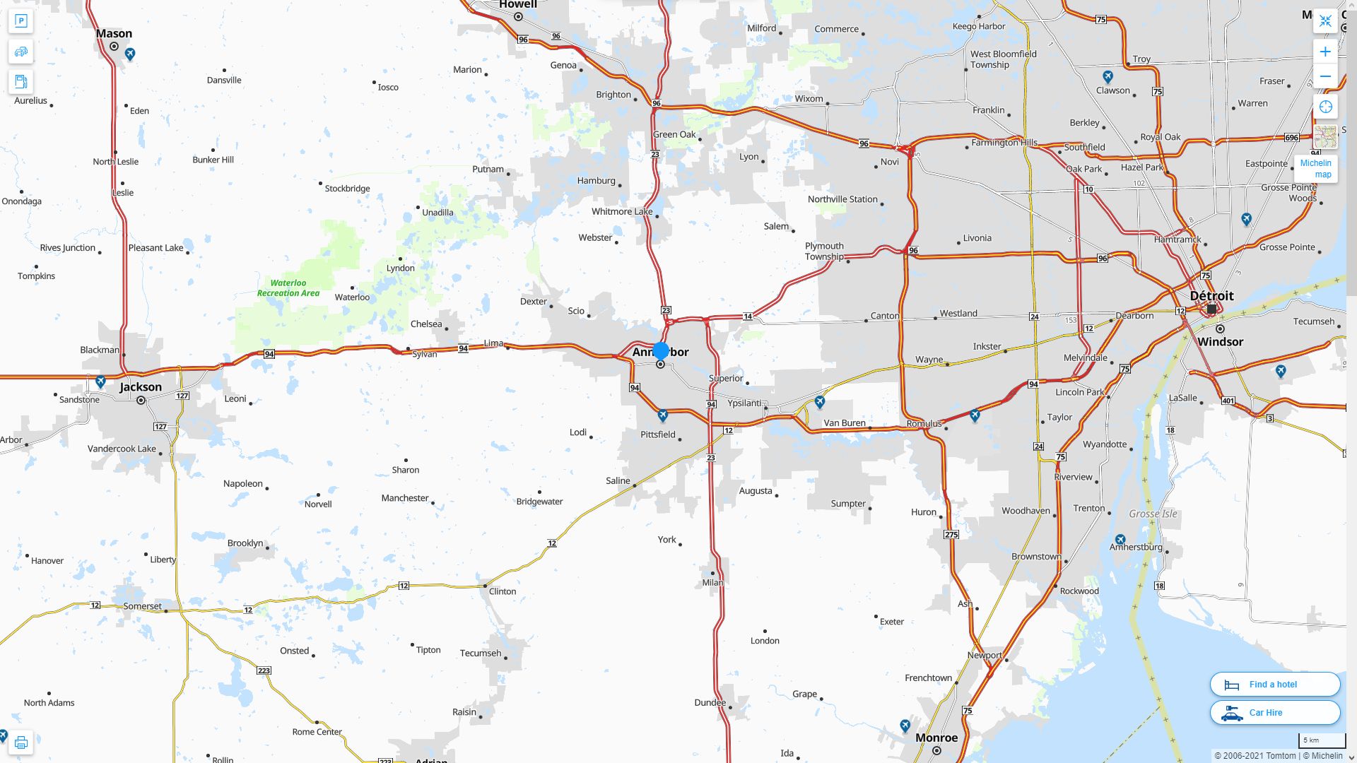 Ann Arbor, Michigan Map