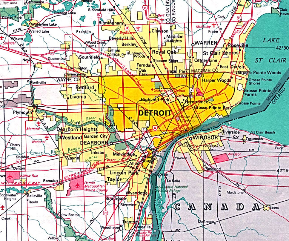 Detroit Michigan Map - United States Detroit Michigan Map - United States
