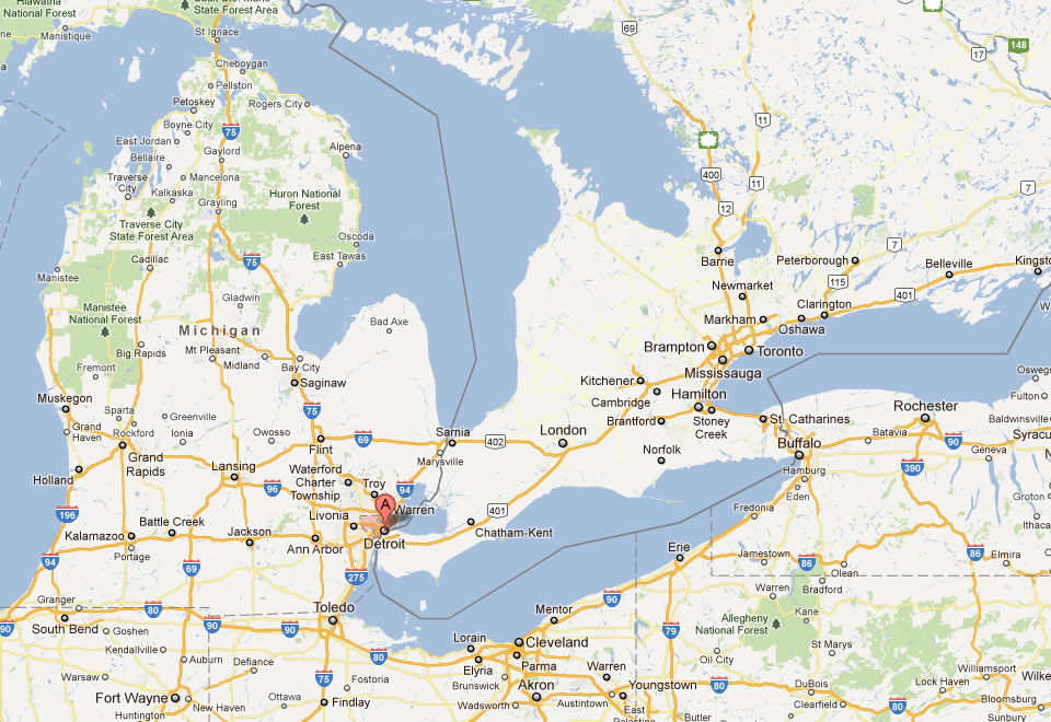 Detroit, Michigan Map