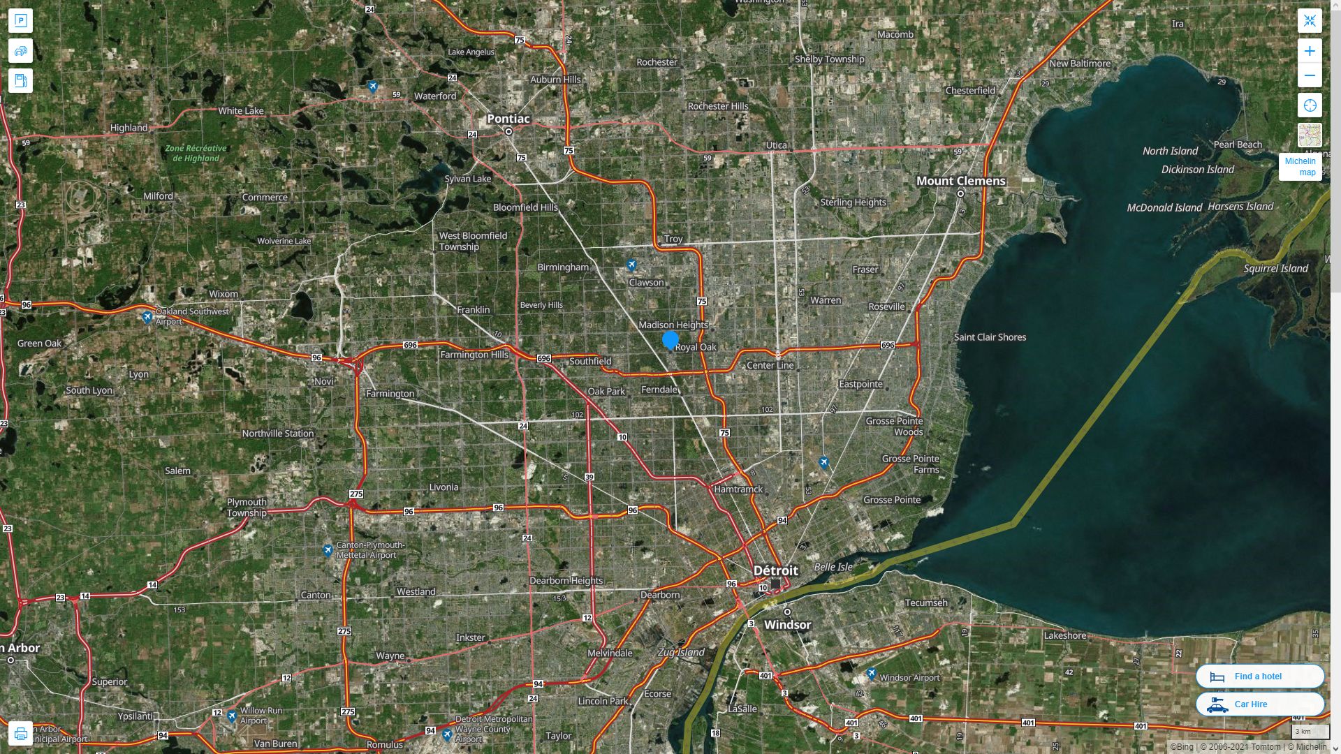 Royal Oak, Michigan Map