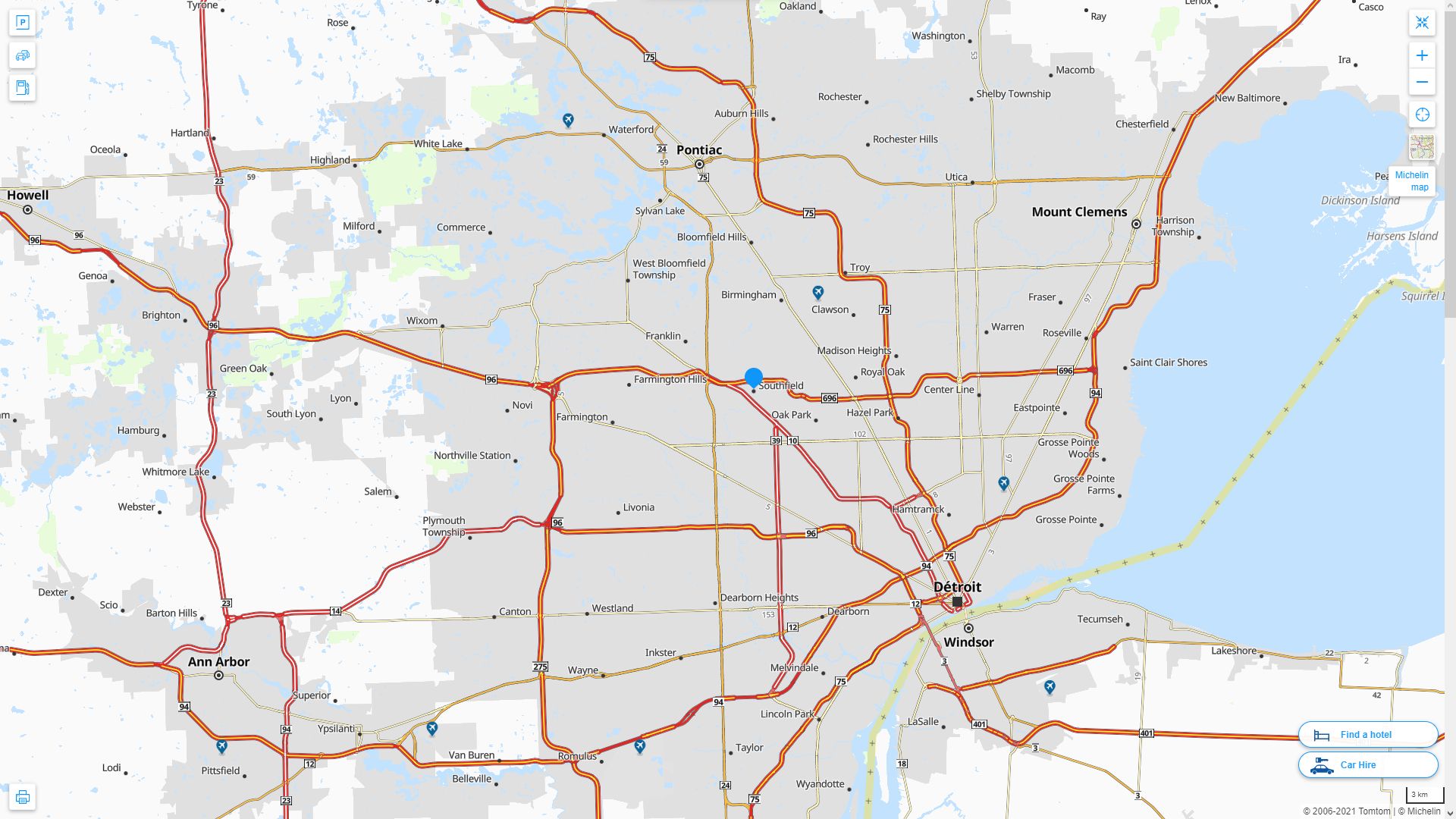 Southfield, Michigan Map