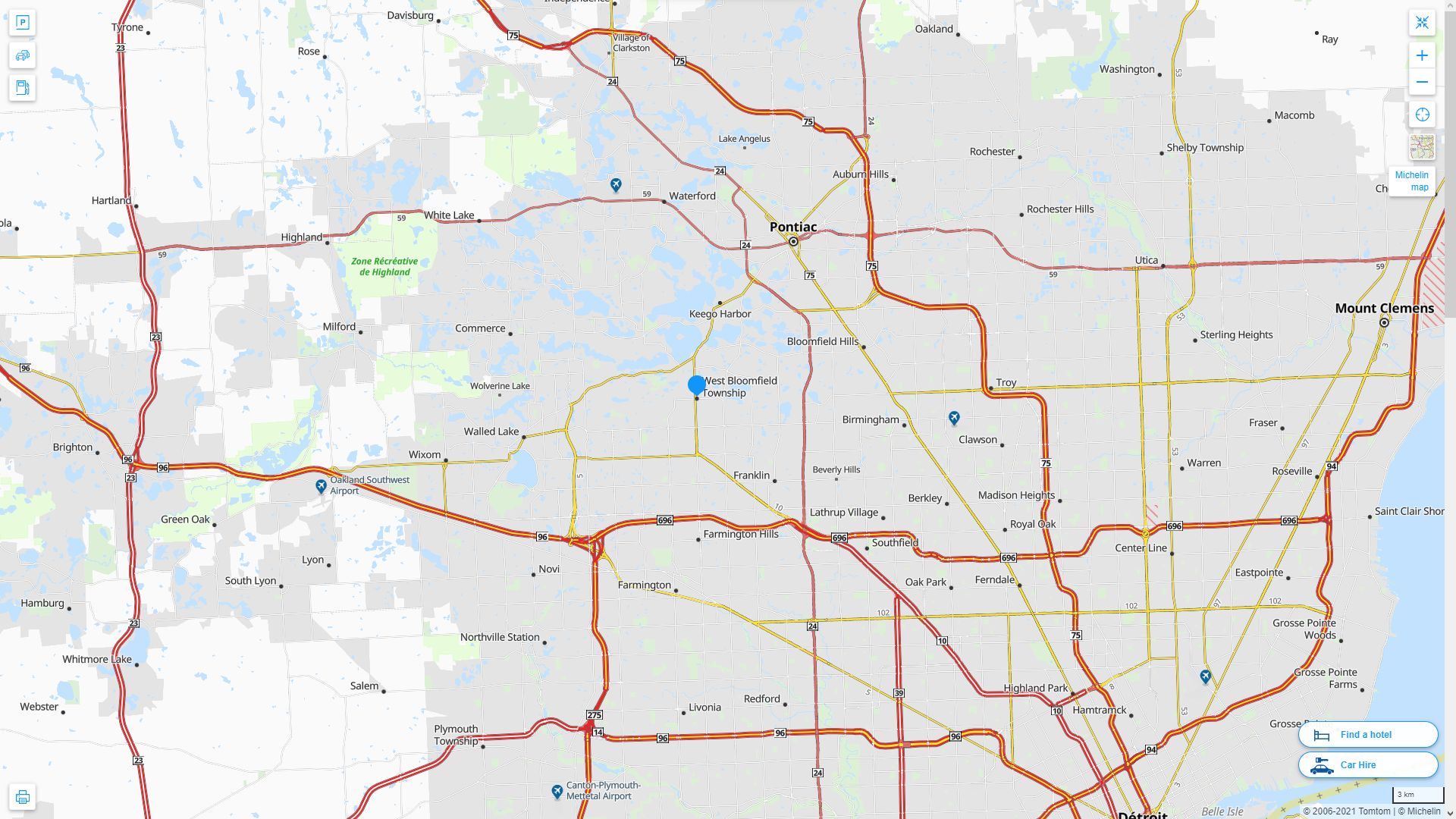 West Bloomfield Township, Michigan Map