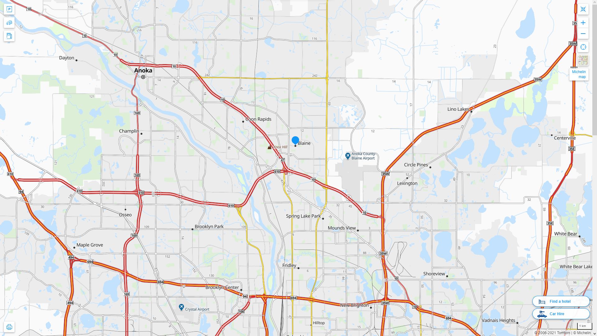 Blaine Minnesota Map - United States
