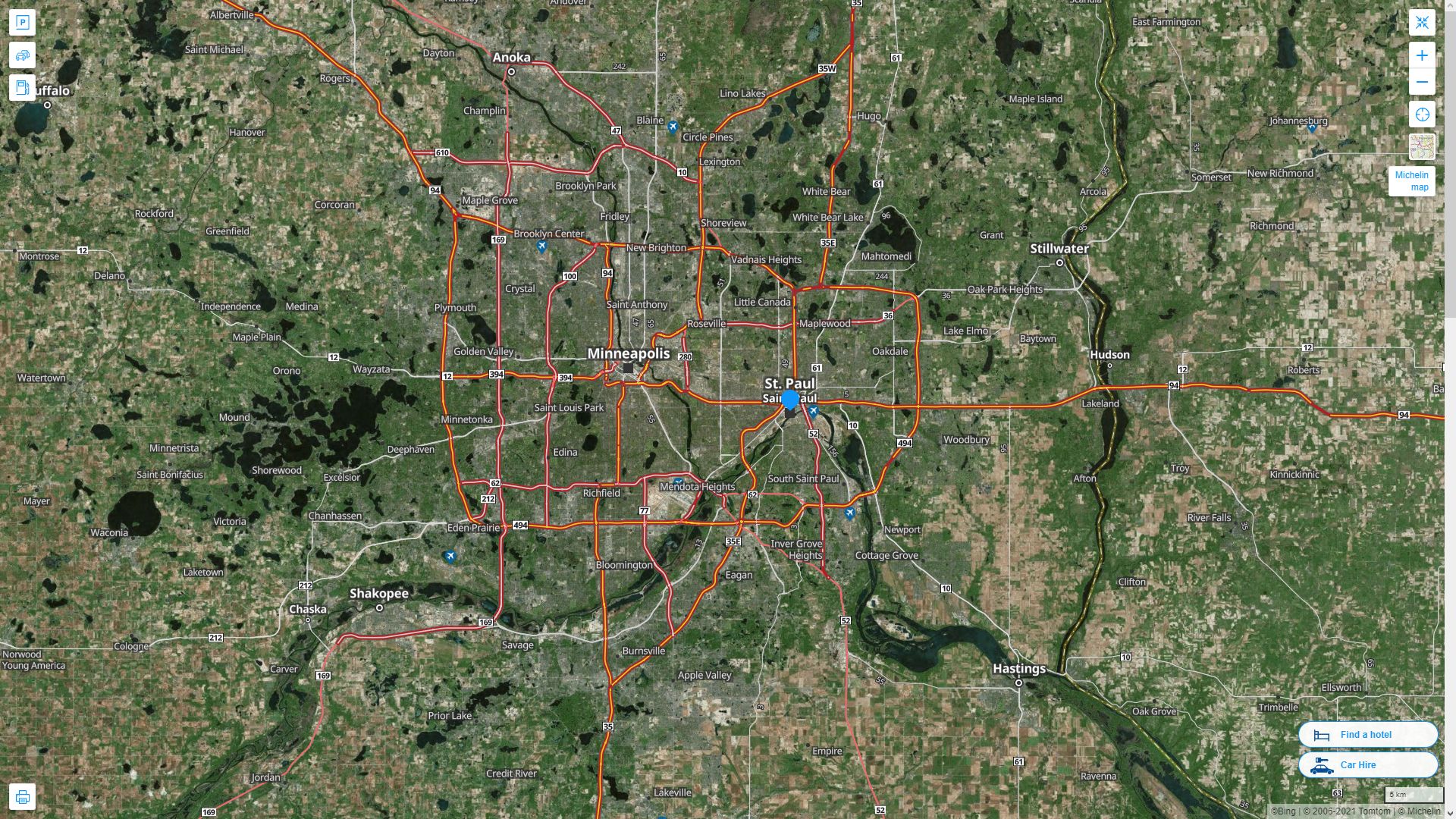 St. Paul, Minnesota Map