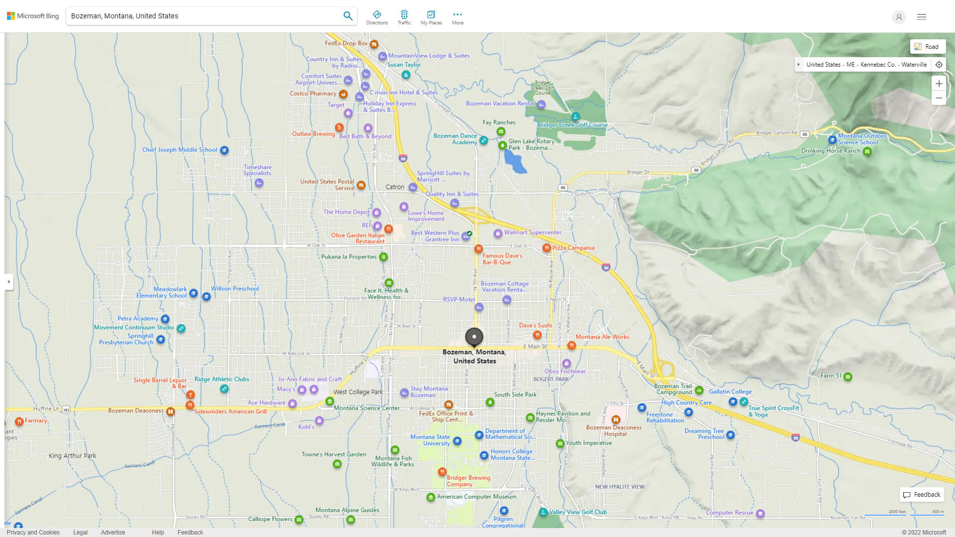 Bozeman, Montana Map