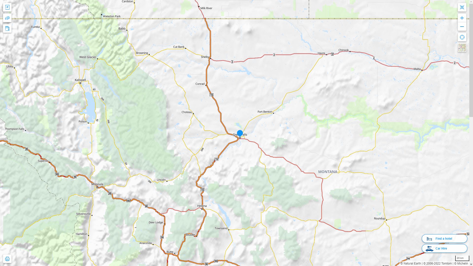 Great Falls Montana Map - United States