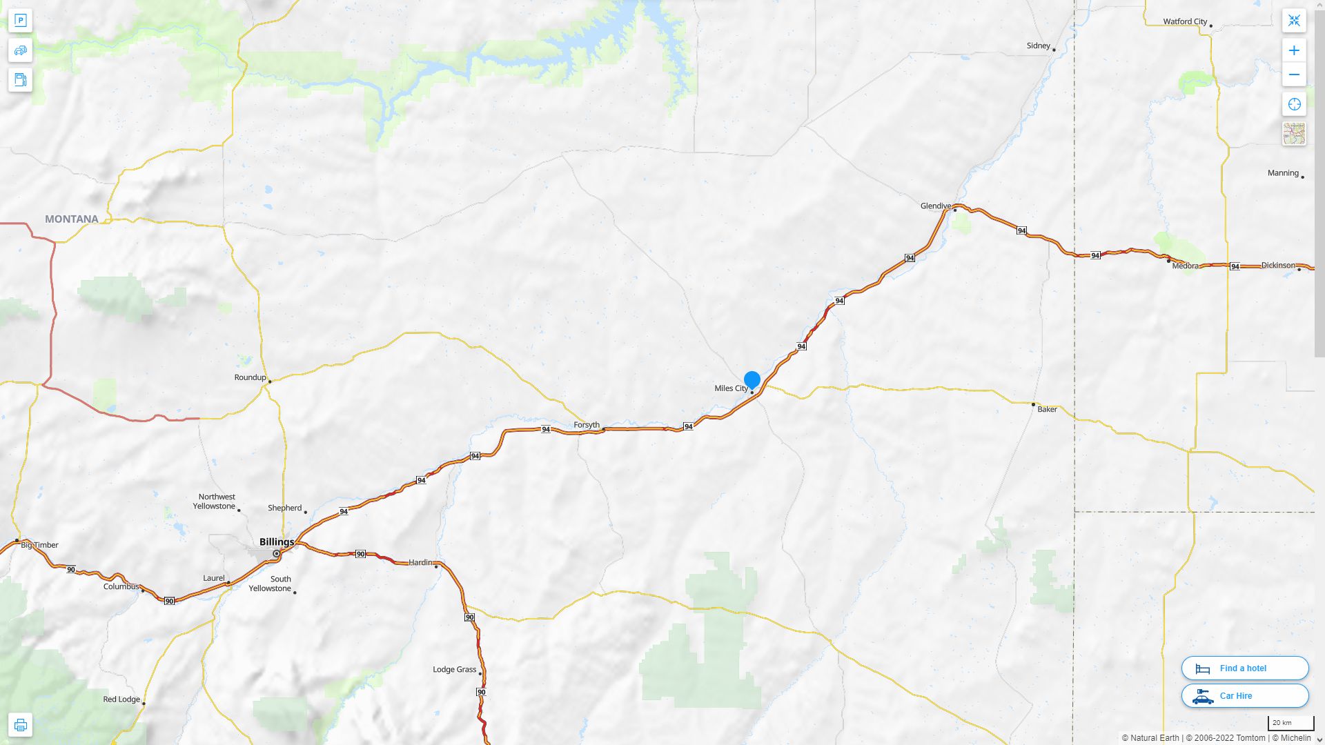 Miles City, Montana Map
