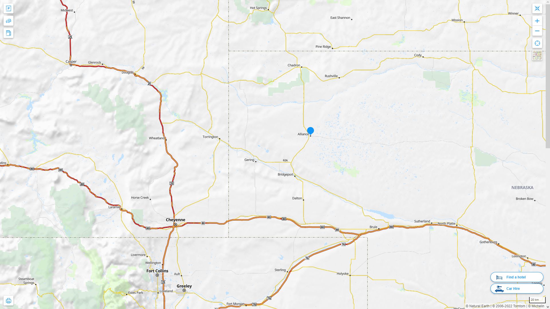 Alliance Nebraska Map - United States