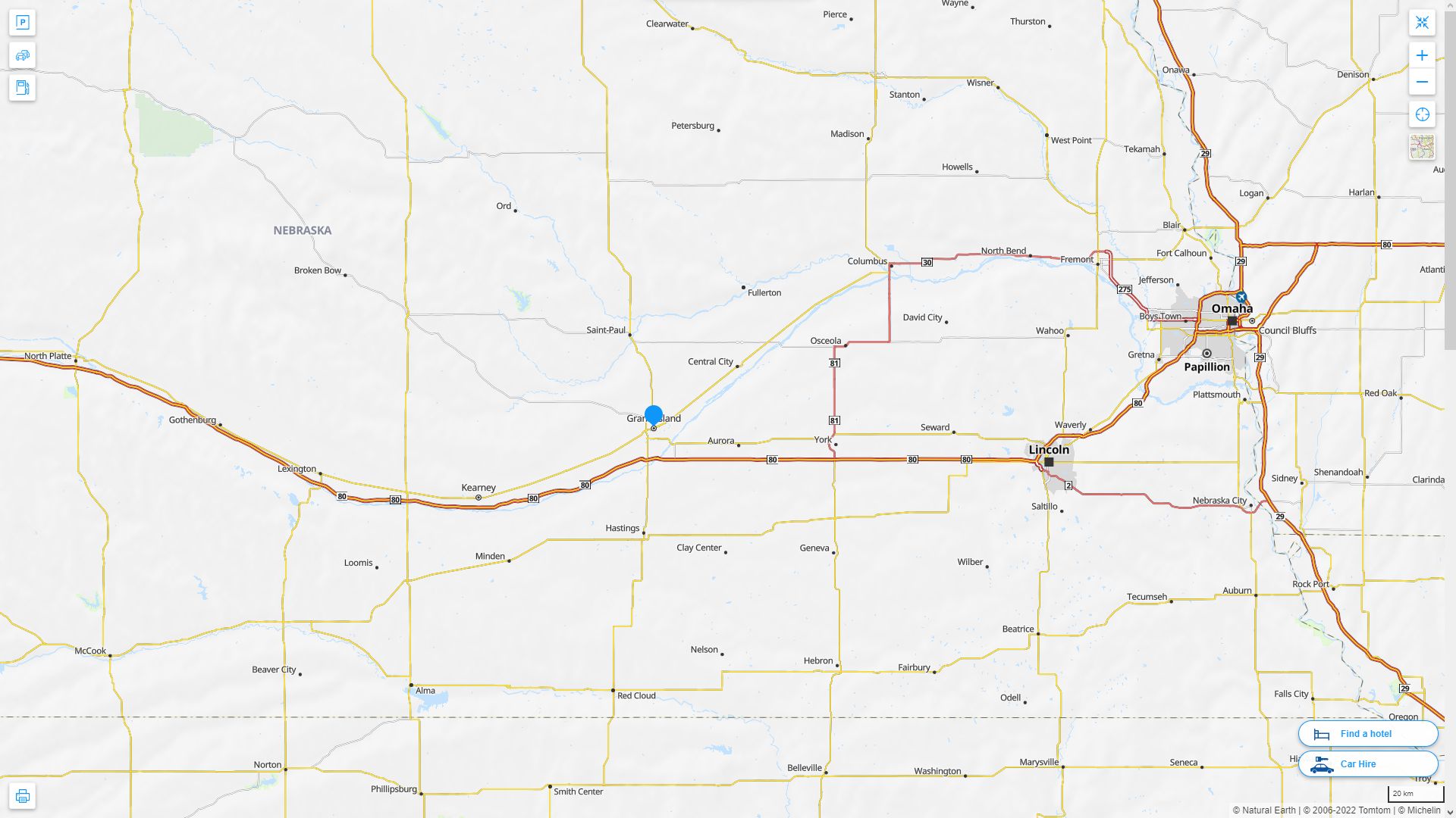 Grand Island Nebraska Map - United States
