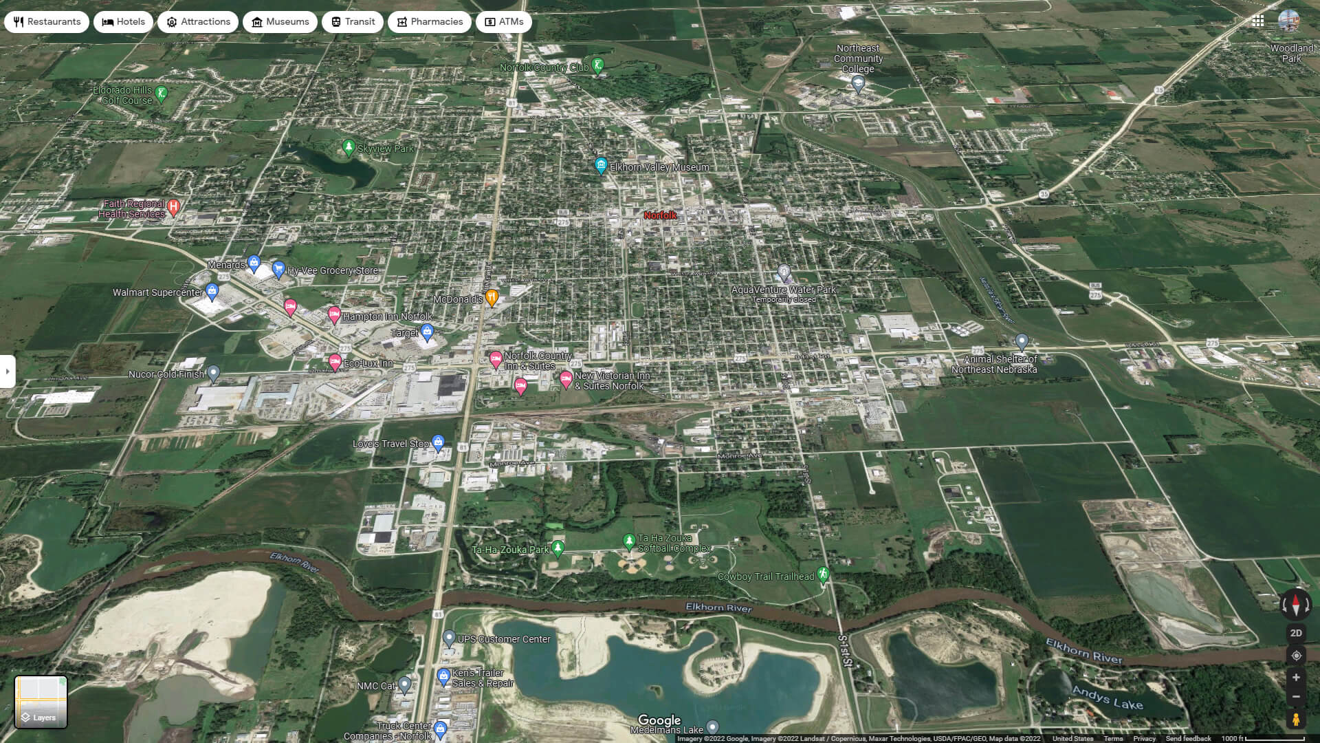 Norfolk, Nebraska Map