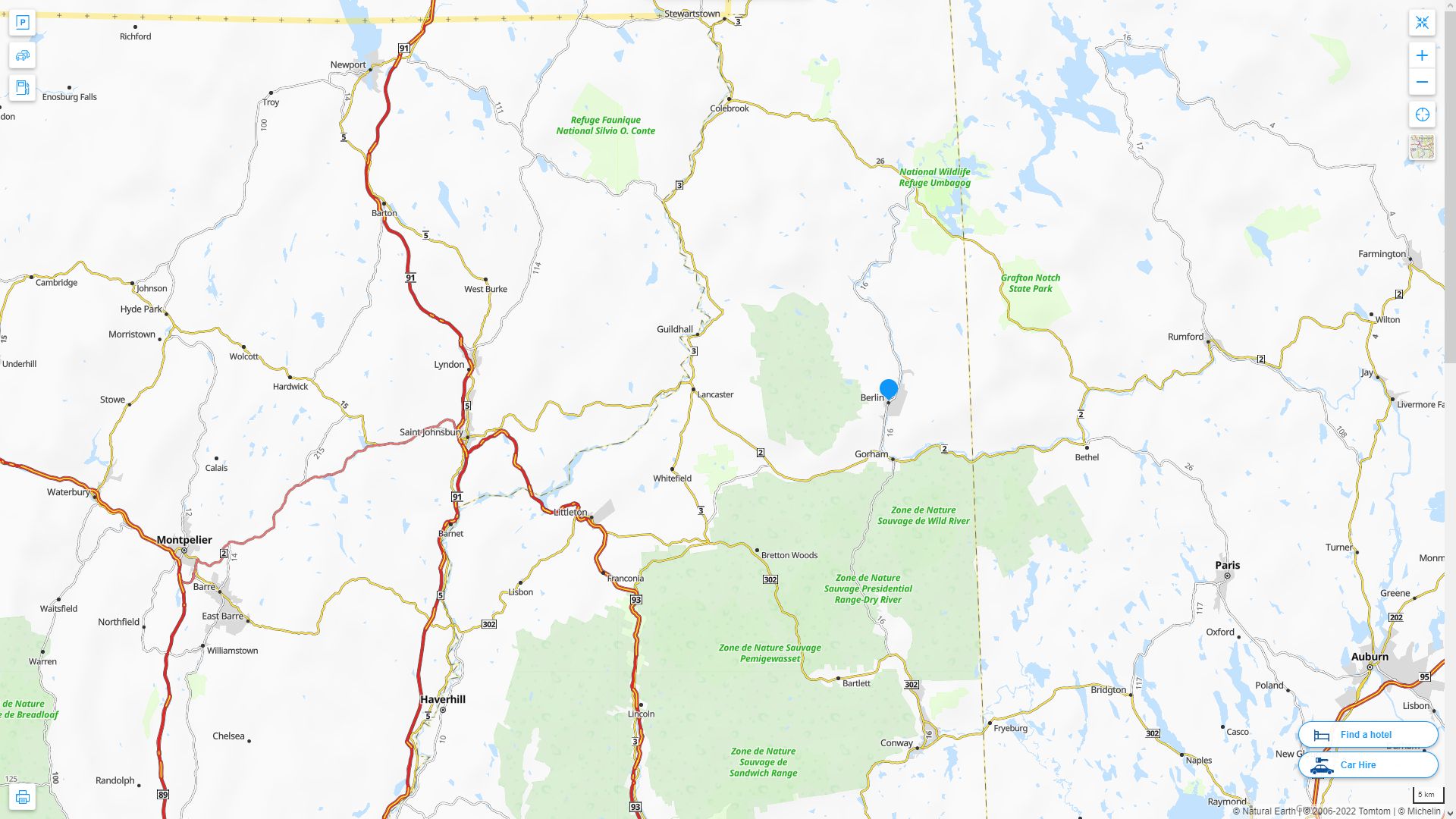 Berlin, New Hampshire Map