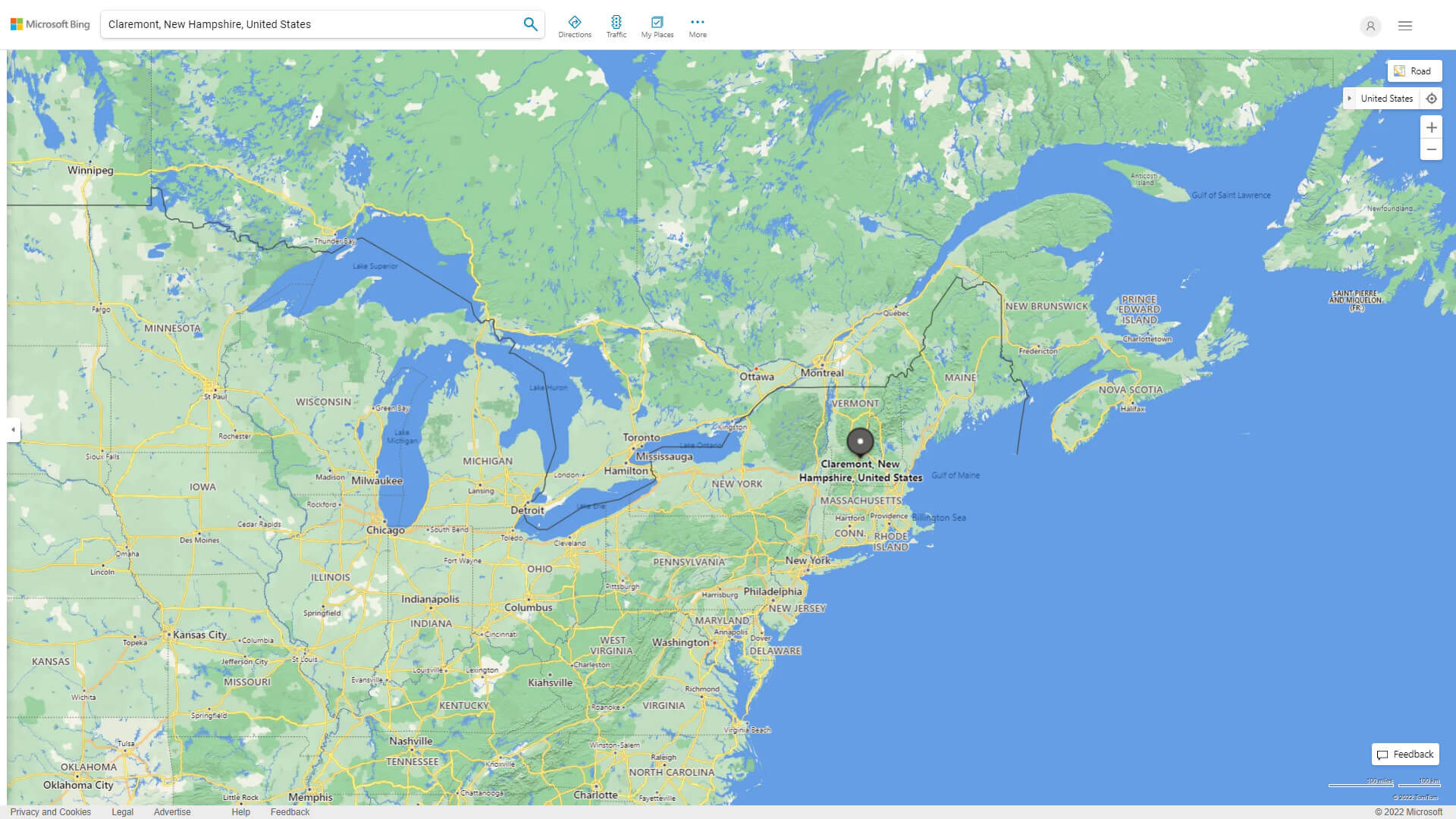 Claremont, New Hampshire Map