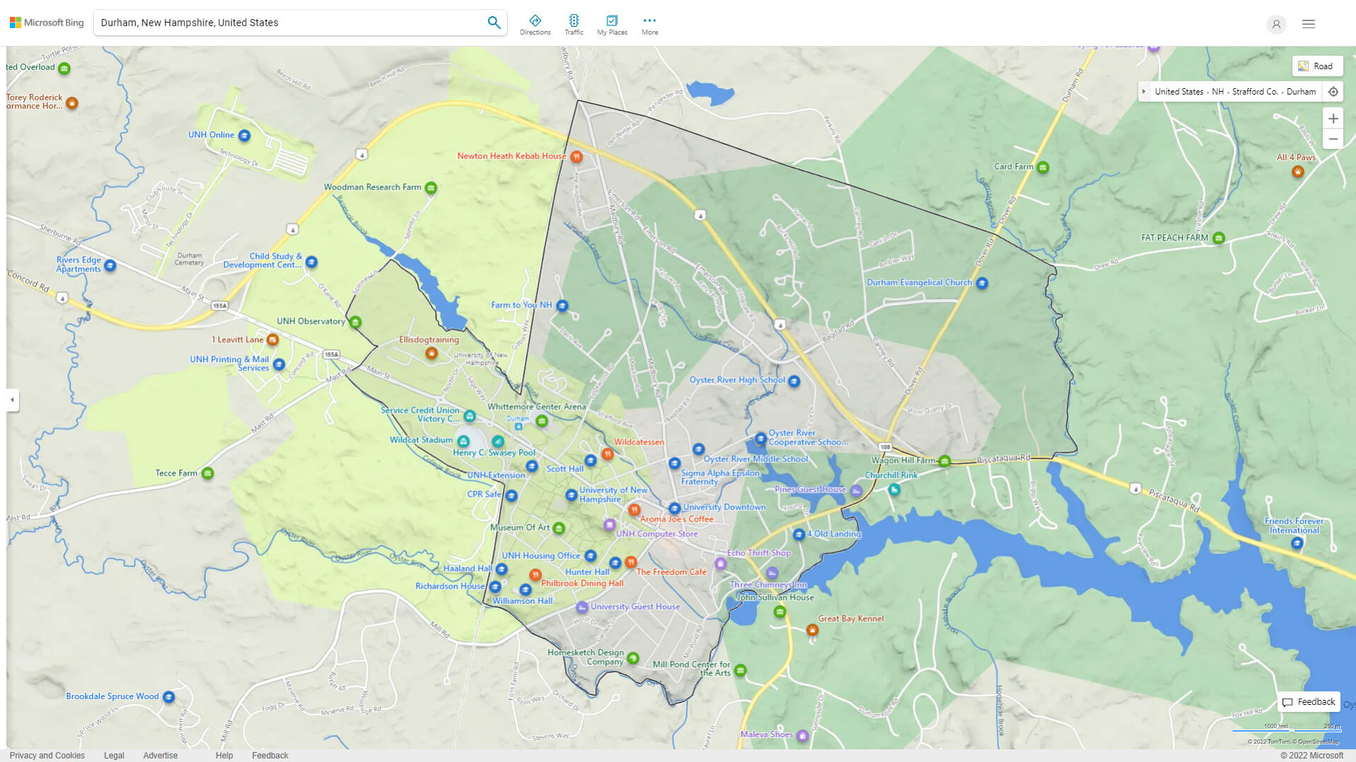 Durham, New Hampshire Map