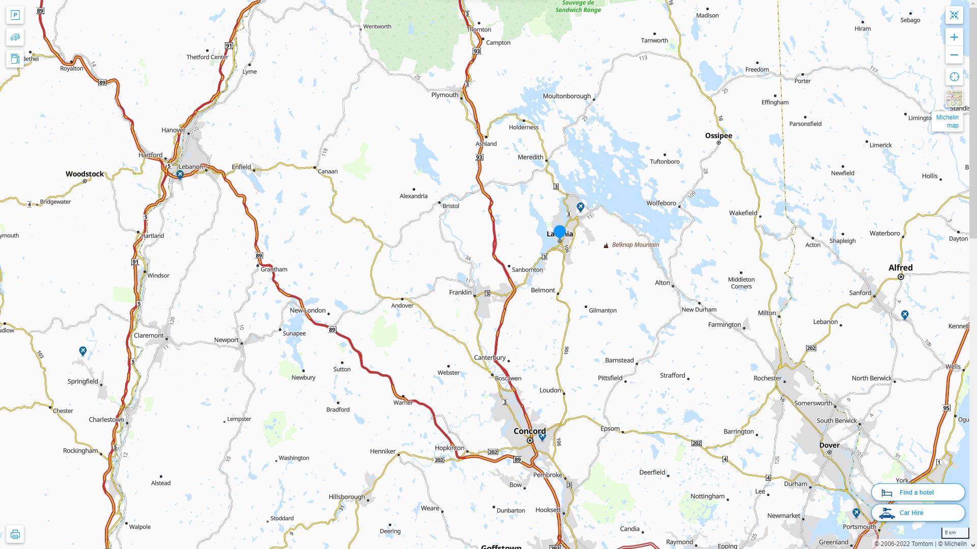 Laconia New Hampshire Map: Lakes Region Travel Guide