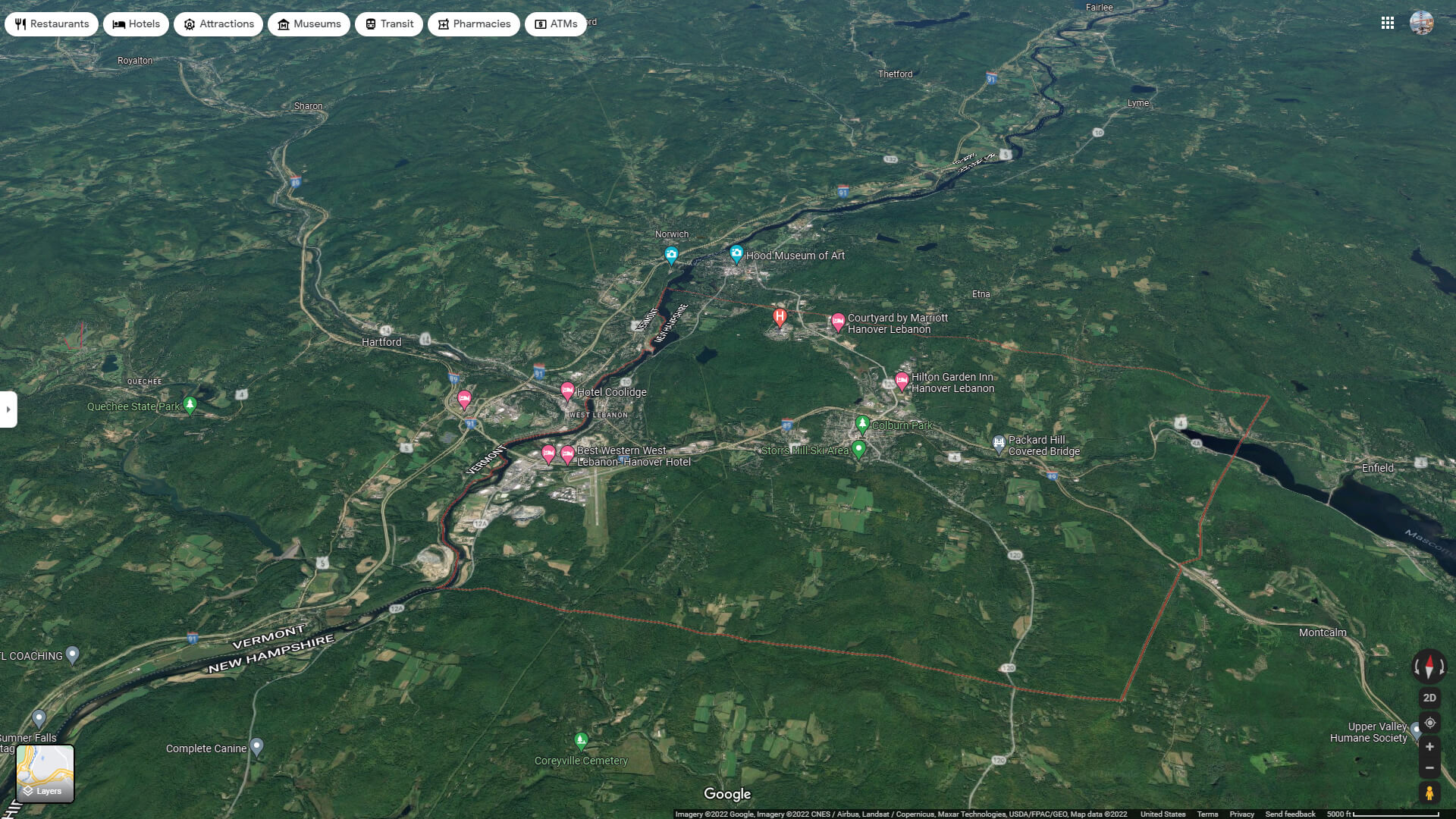 Lebanon New Hampshire Map - United States