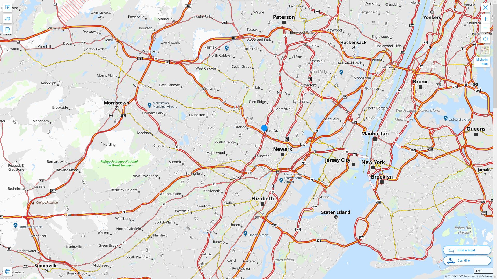 East Orange, New Jersey Map