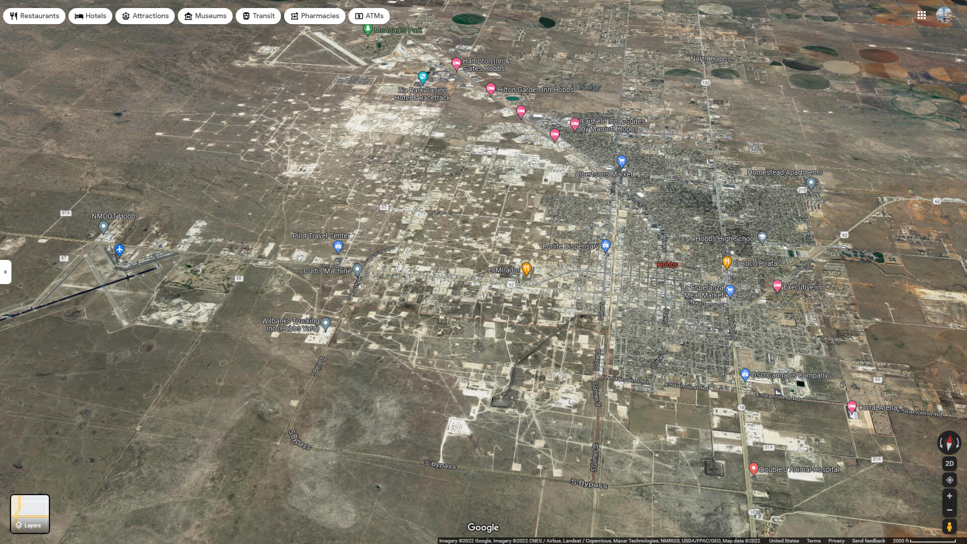 Hobbs, New Mexico Map