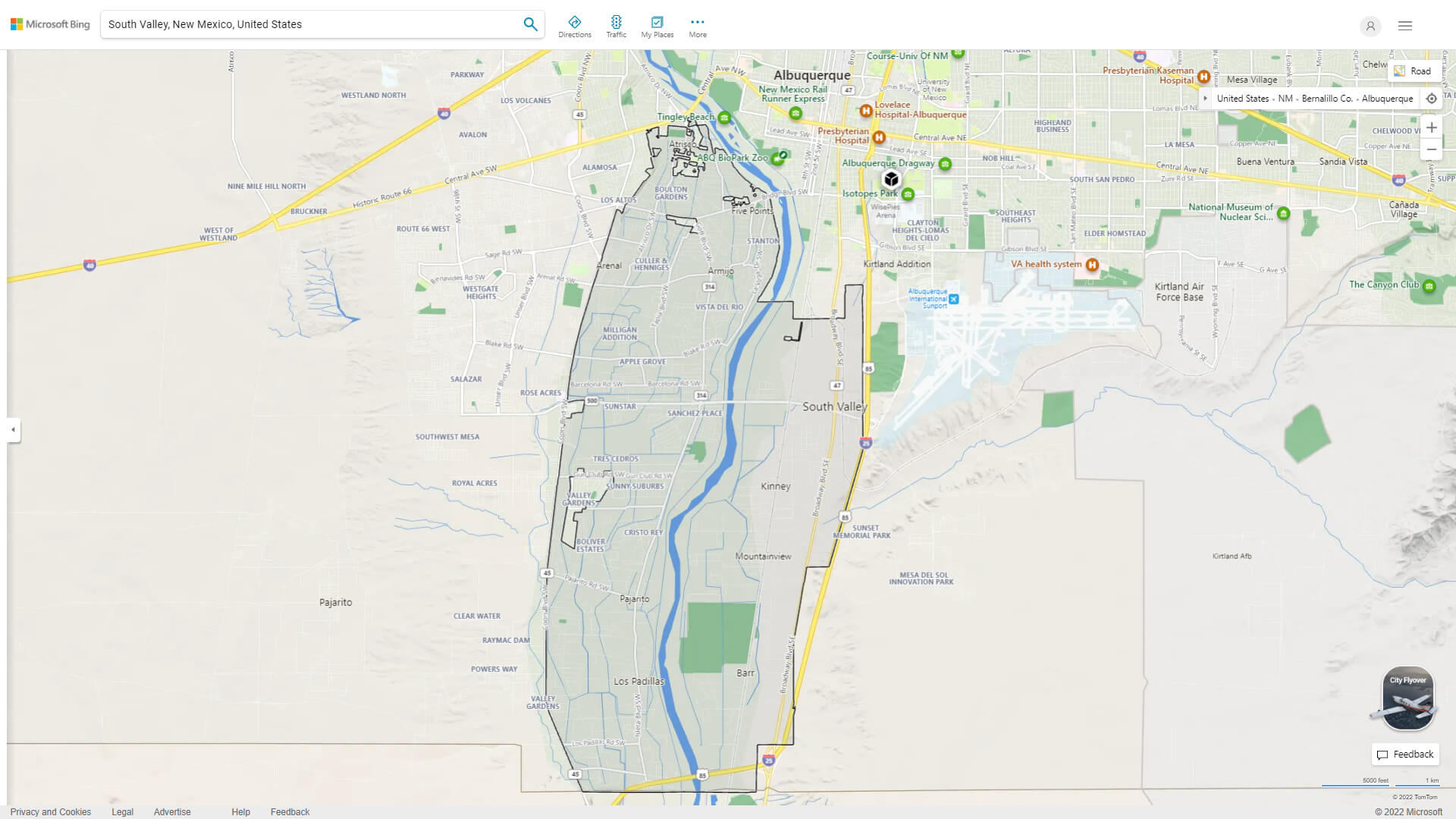 South Valley, New Mexico Map