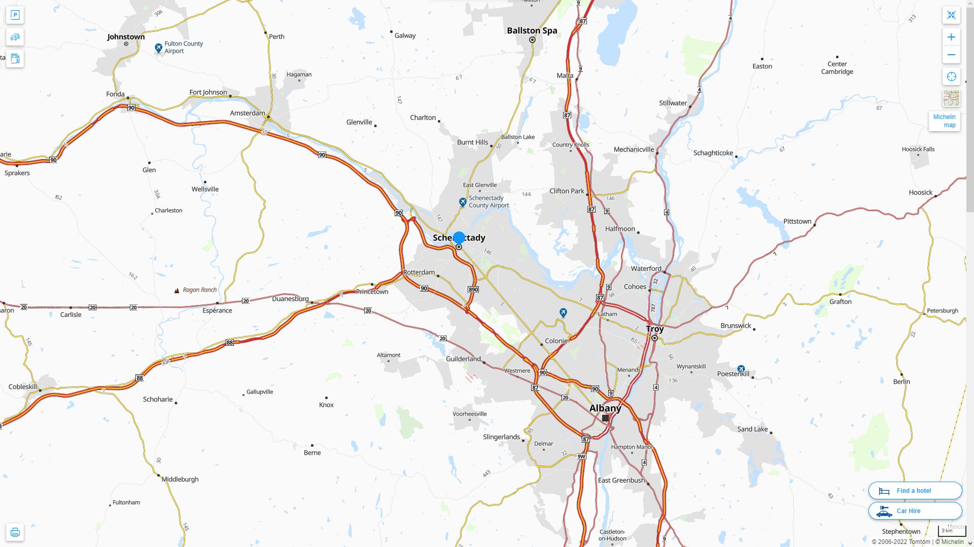 Schenectady New York Map