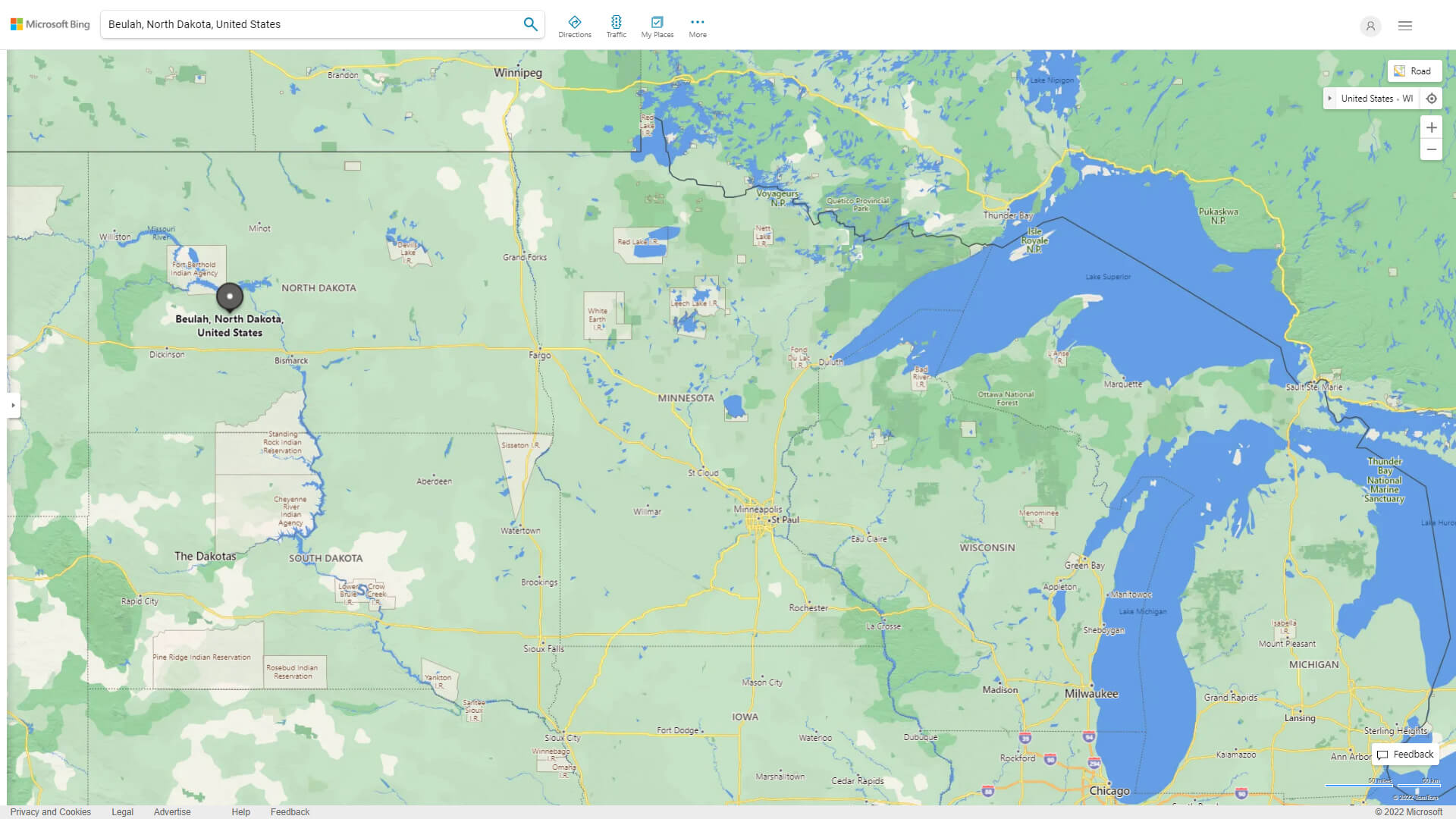 Beulah North Dakota Map - United States