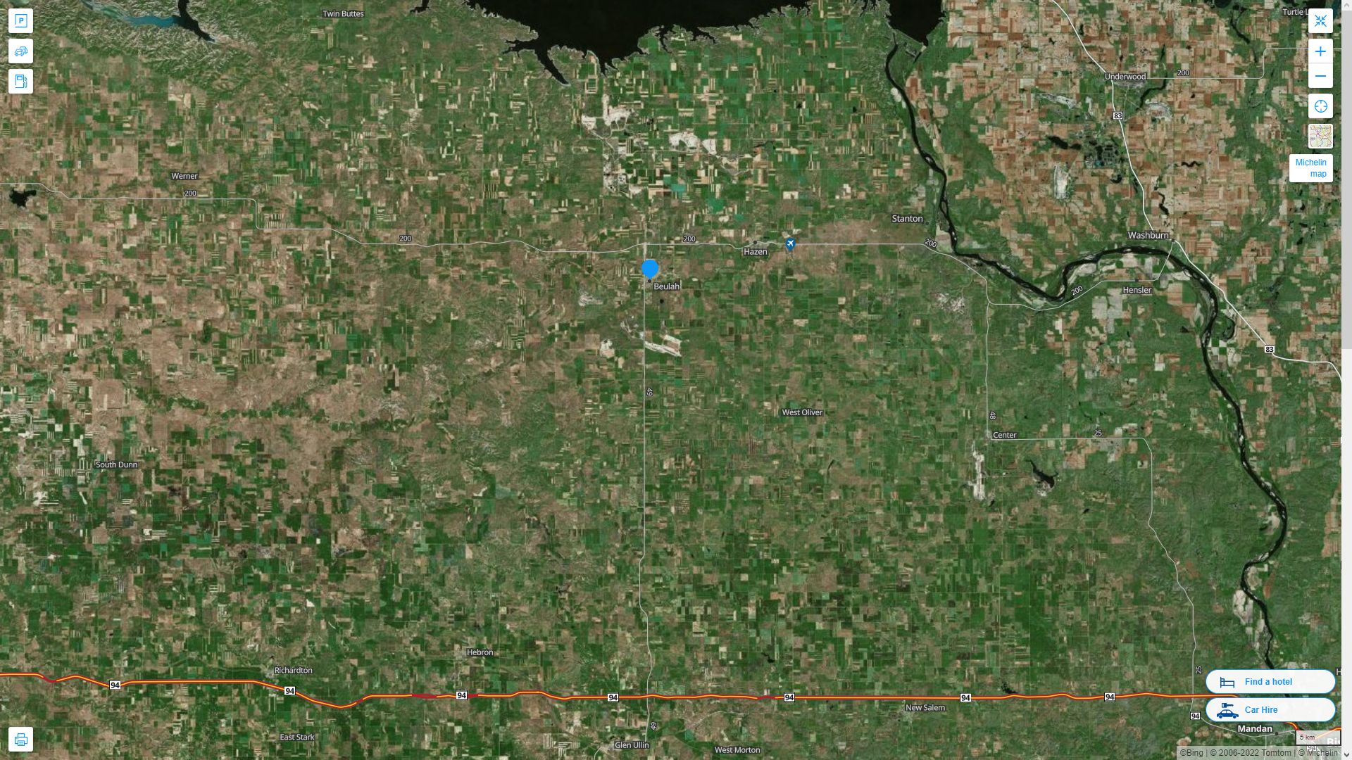 Beulah, North Dakota Map