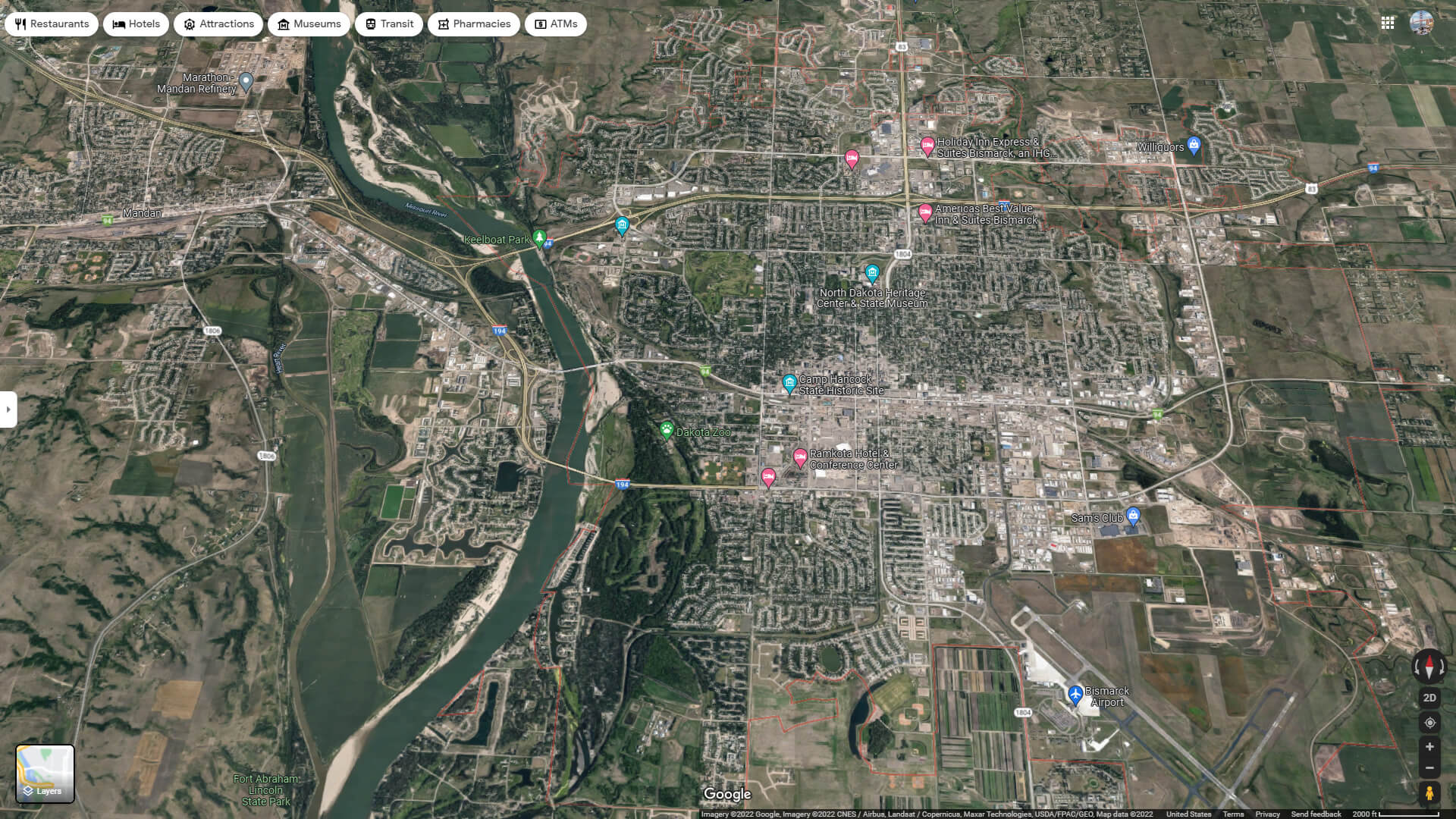 Bismarck North Dakota Map - United States