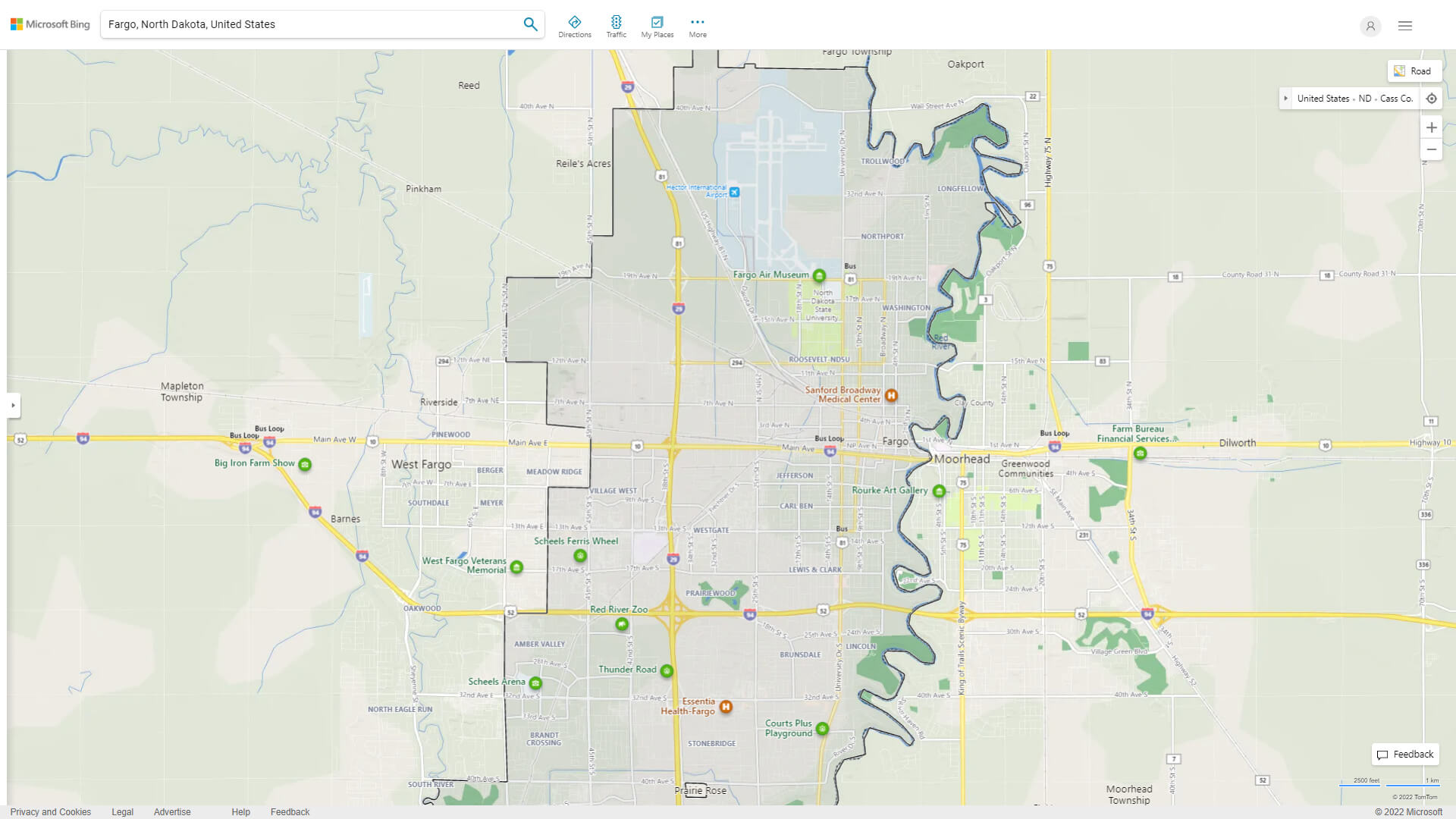 Fargo, North Dakota Map