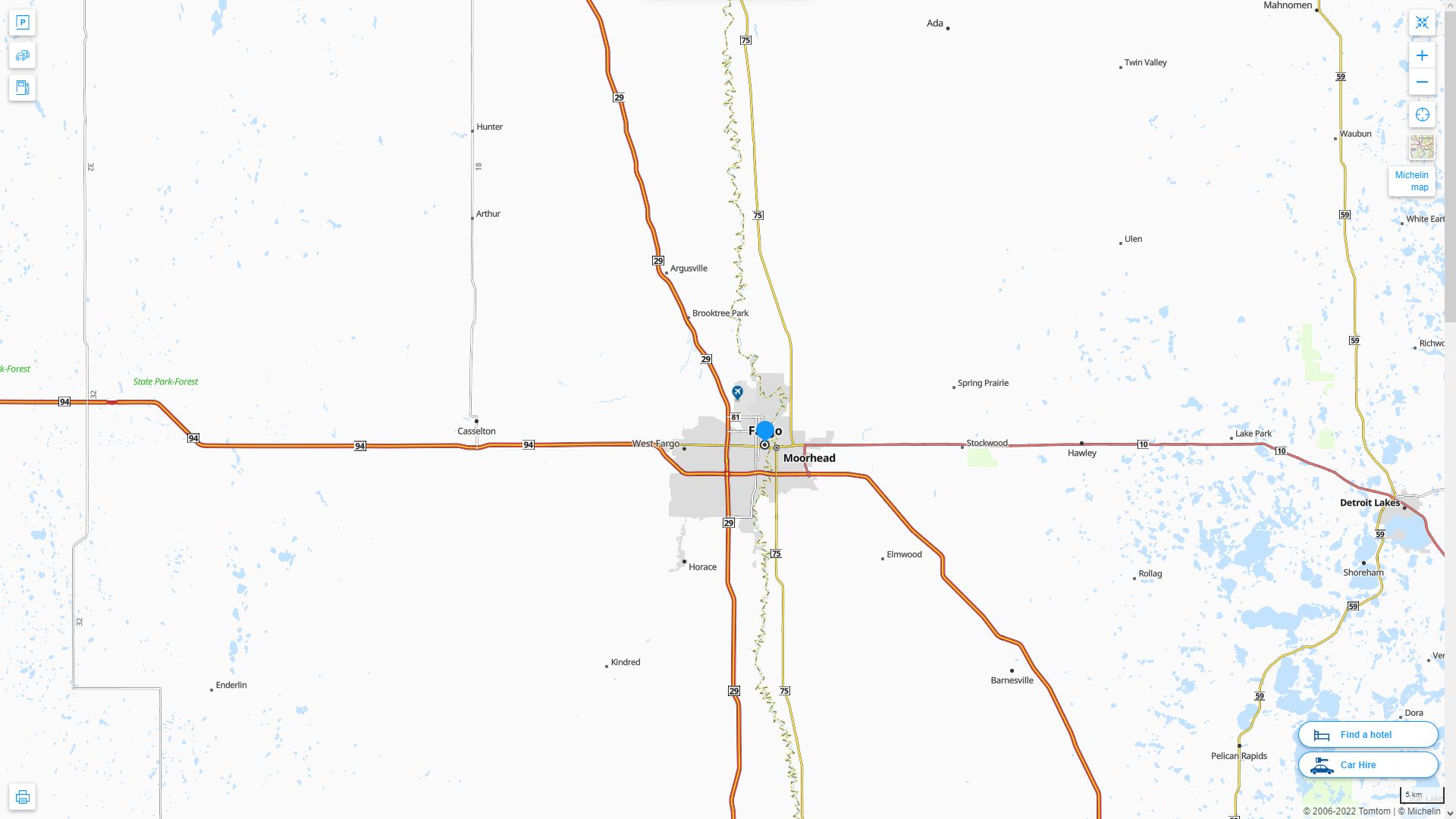 Fargo, North Dakota Map