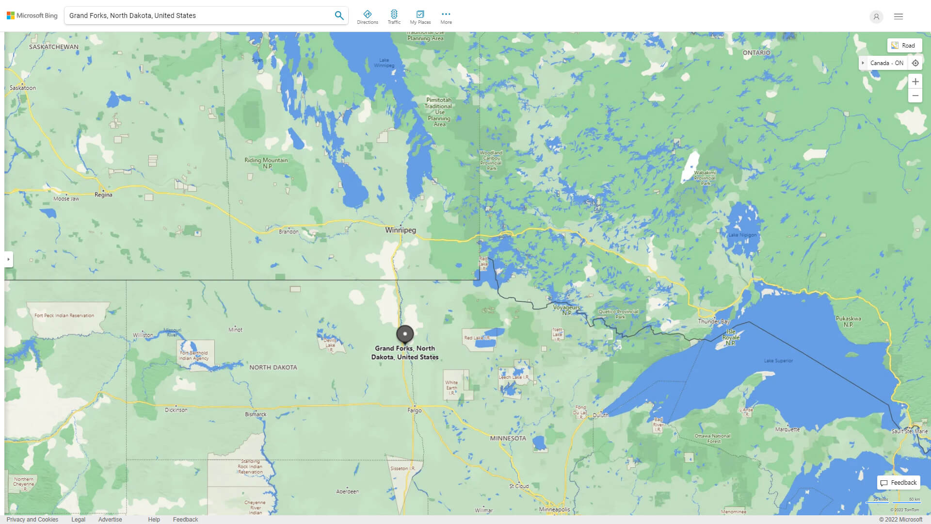 Grand Forks, North Dakota Map