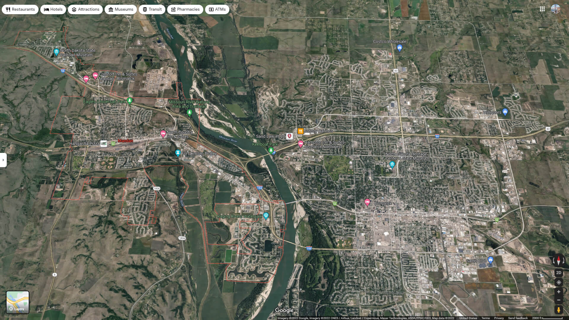 Mandan, North Dakota Map