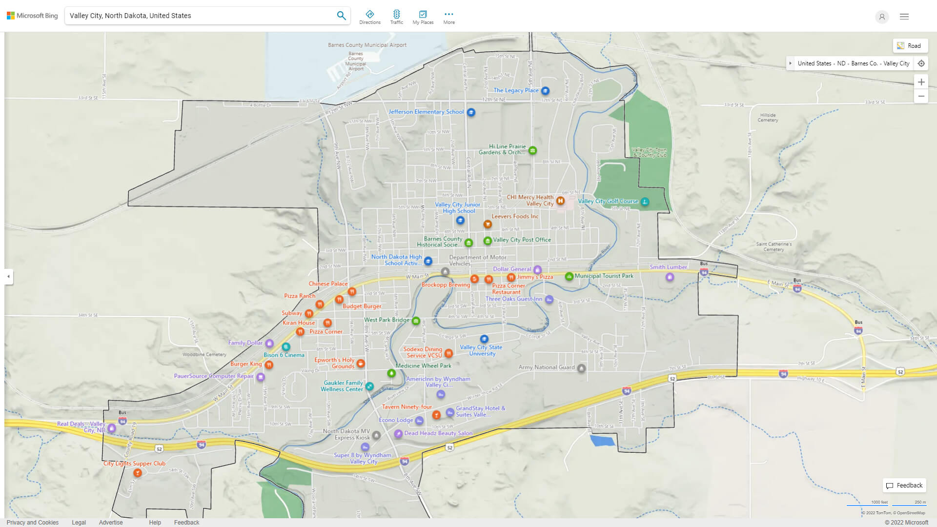 Valley City North Dakota Map - United States