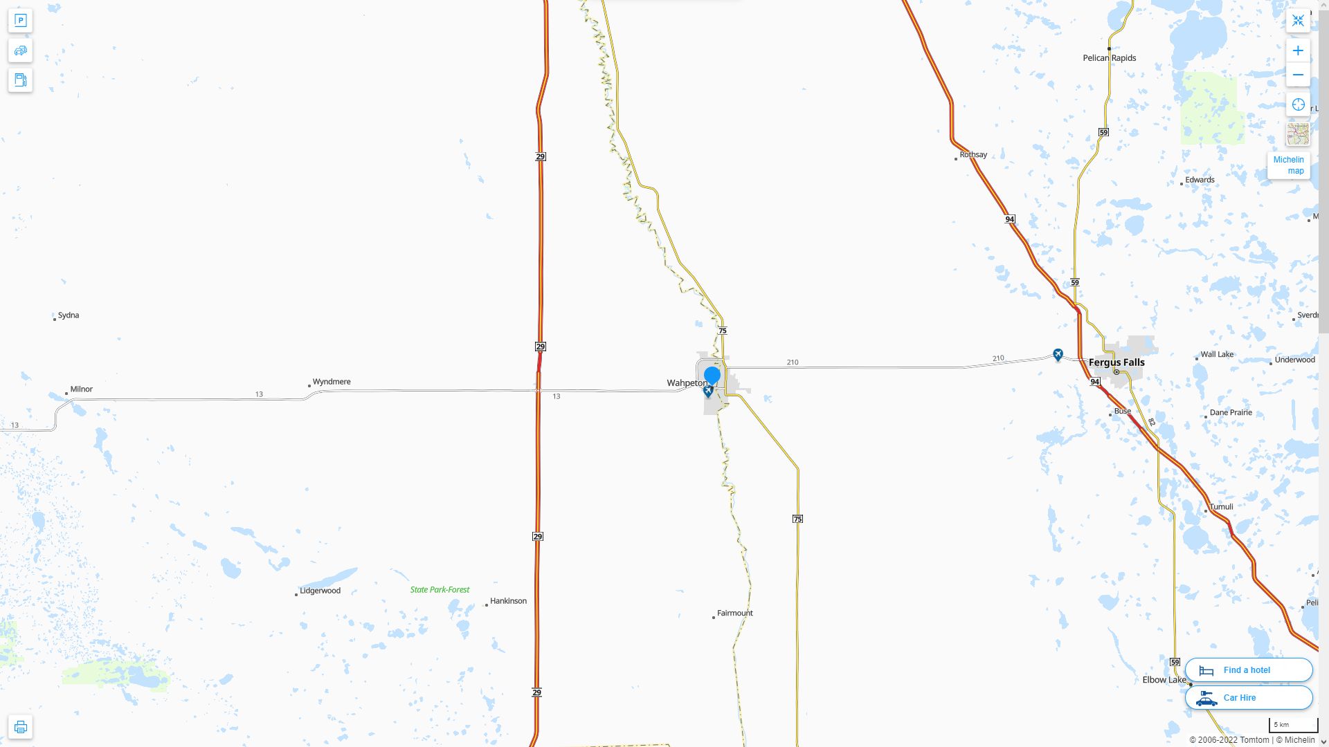 Wahpeton, North Dakota Map