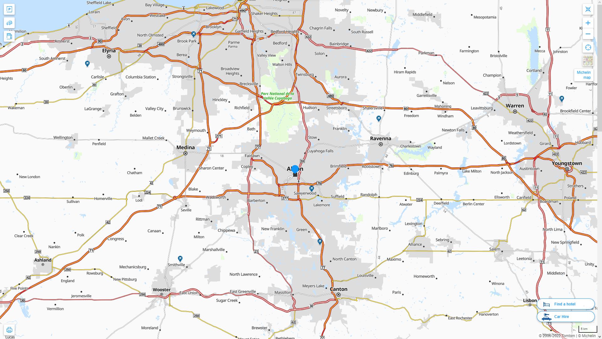 Akron, Ohio Map