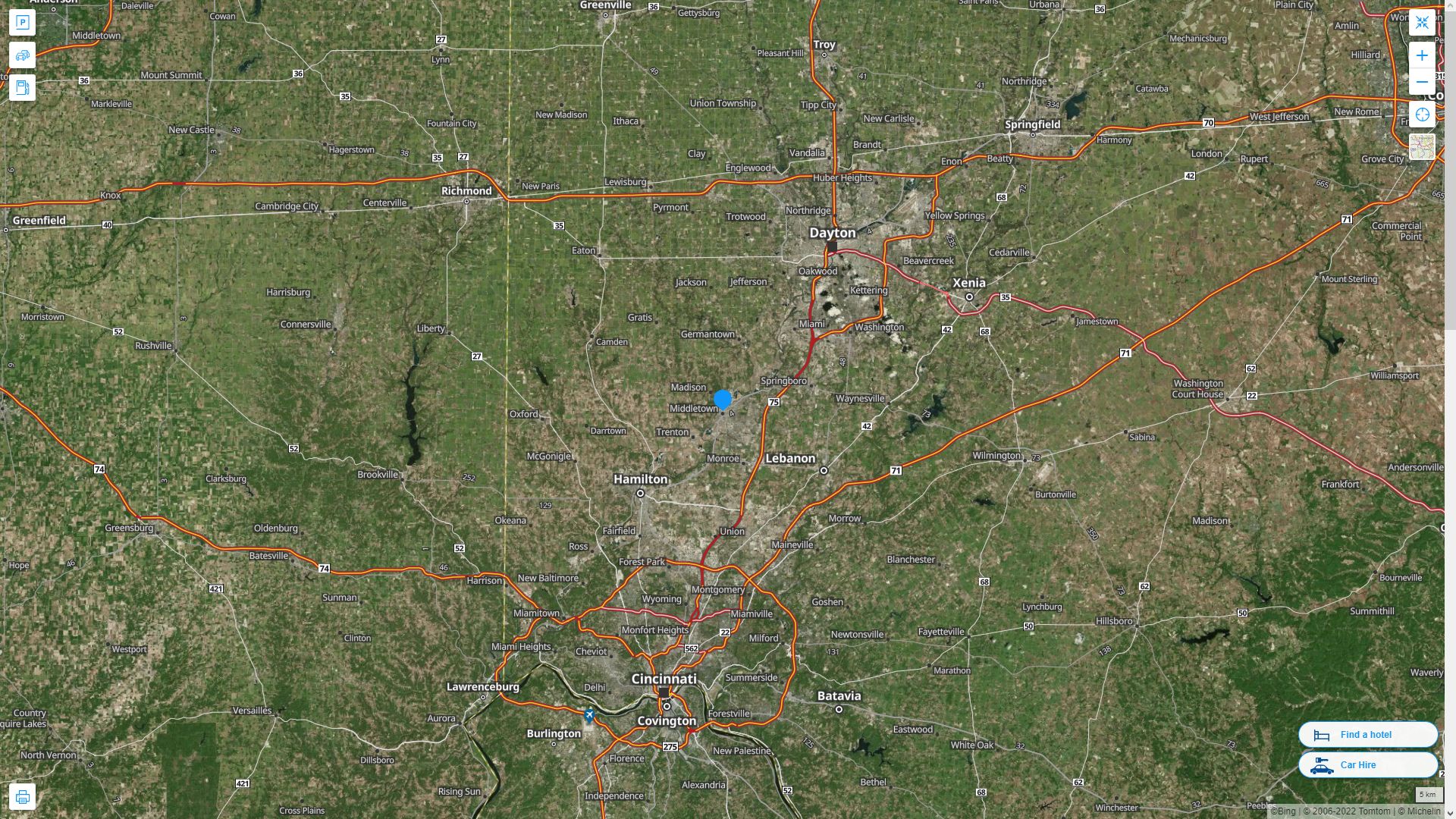 Middletown, Ohio Map