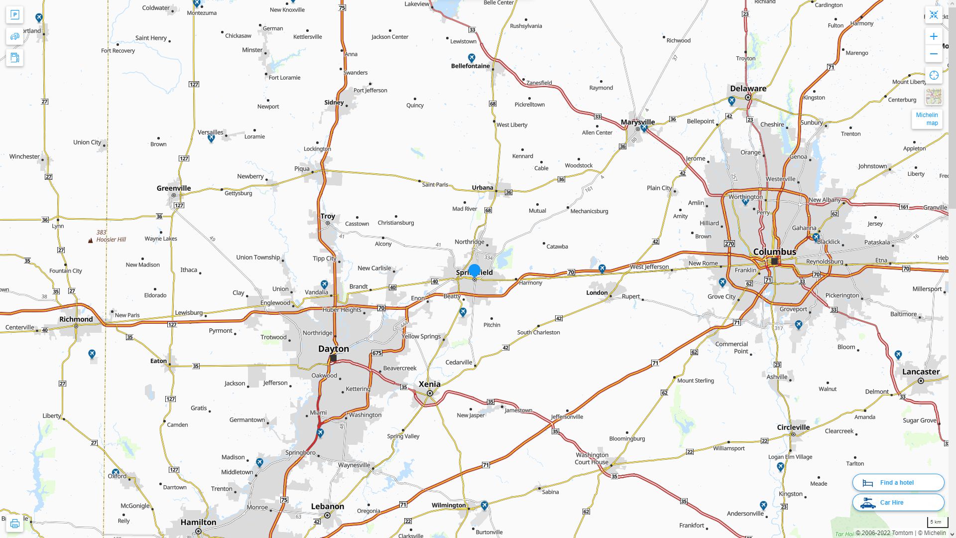 Springfield Ohio Map