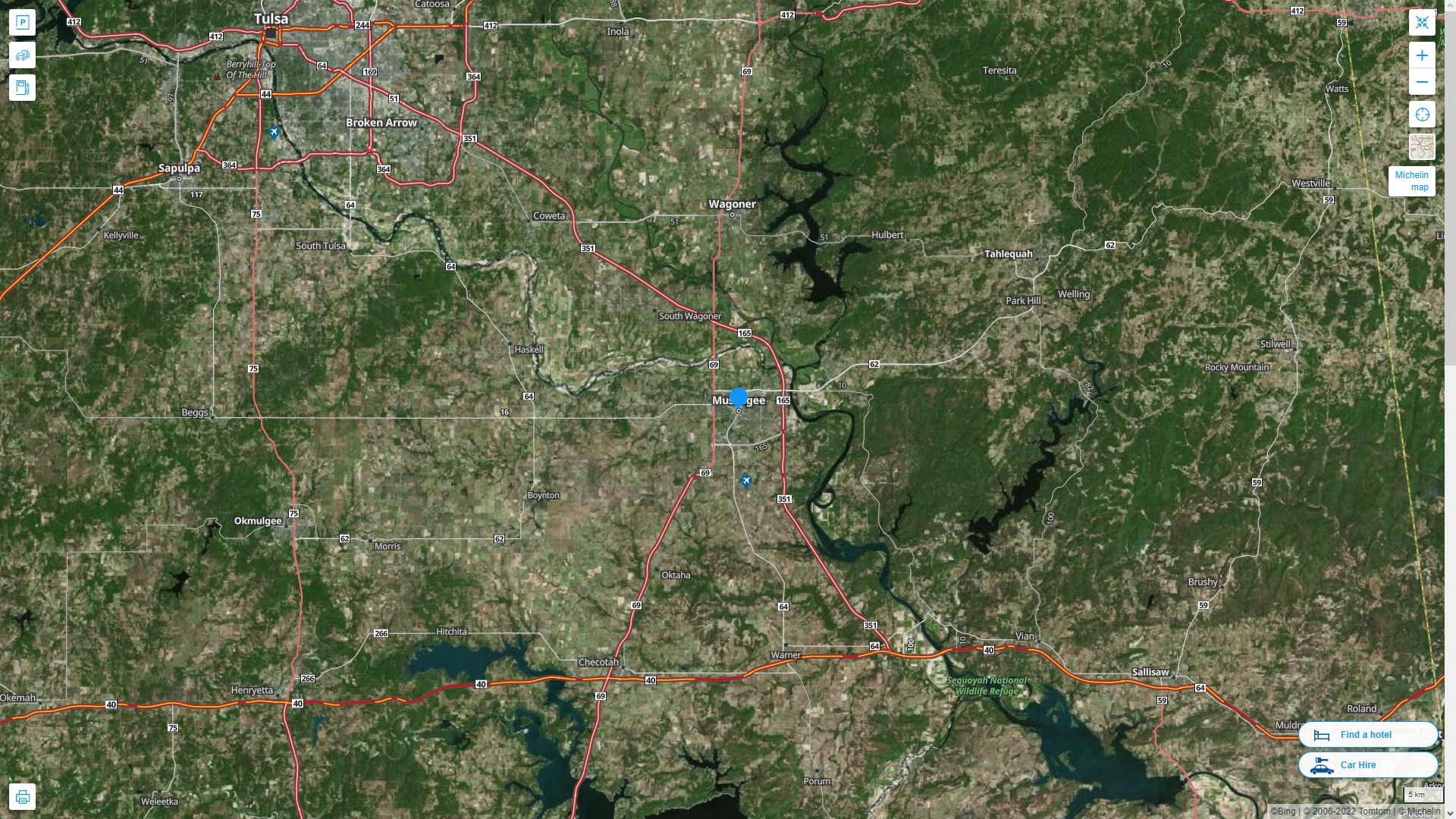Muskogee, Oklahoma Map