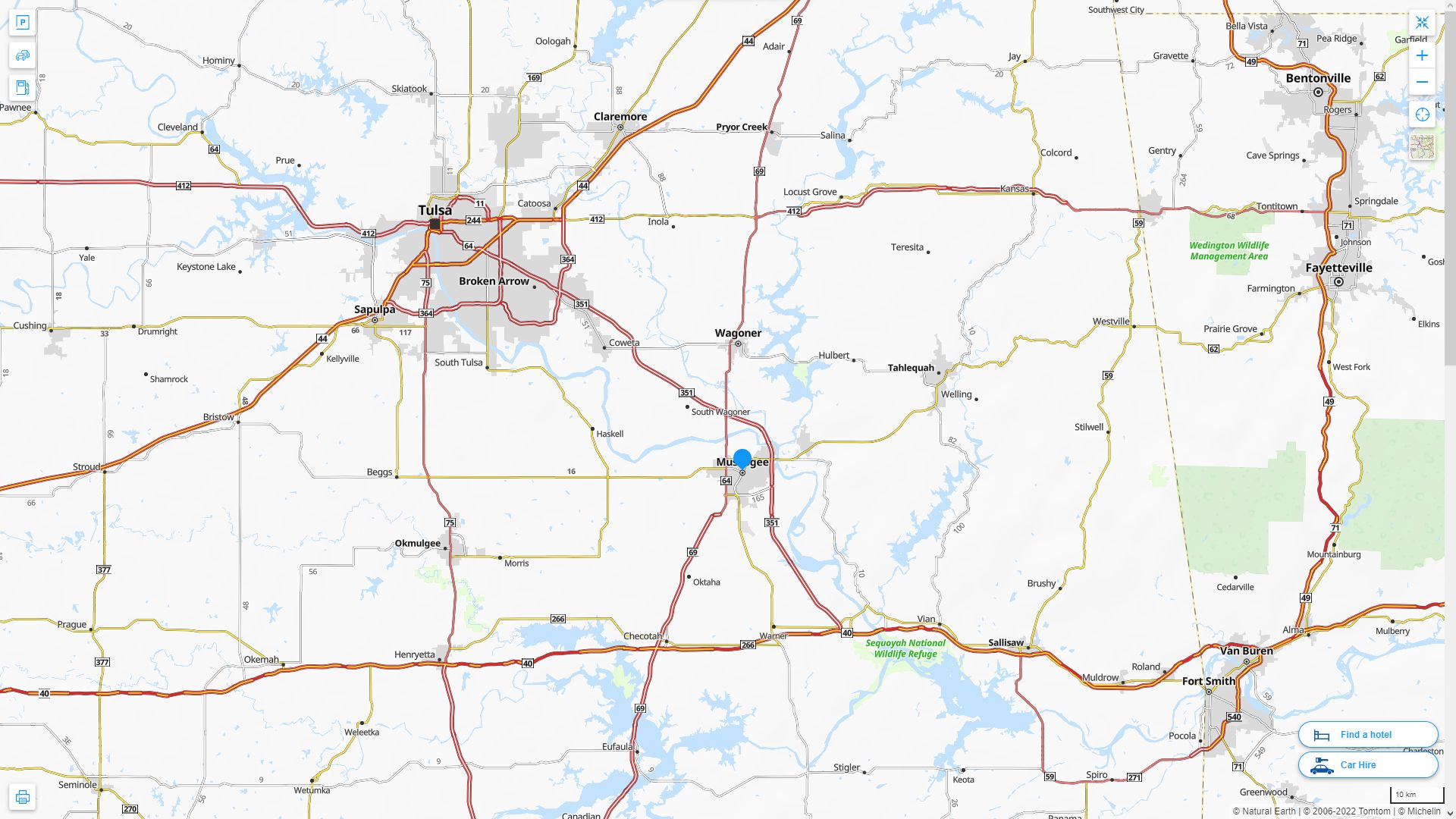 Muskogee, Oklahoma Map