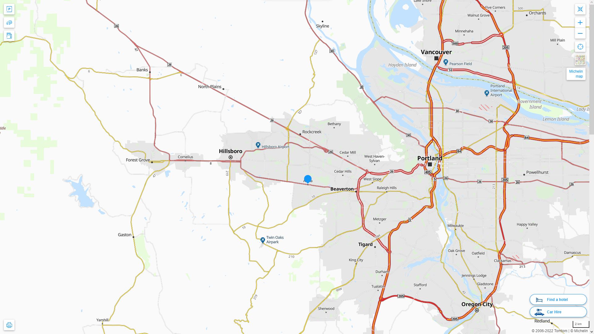 Aloha Oregon Map - United States