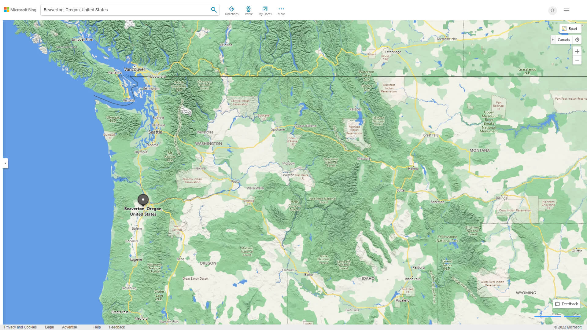 Beaverton, Oregon Map