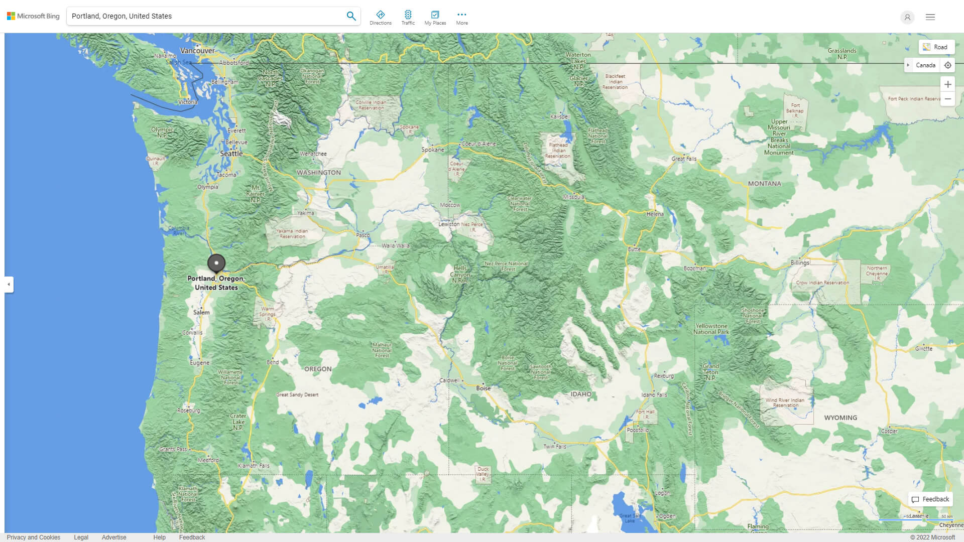 Portland, Oregon Map