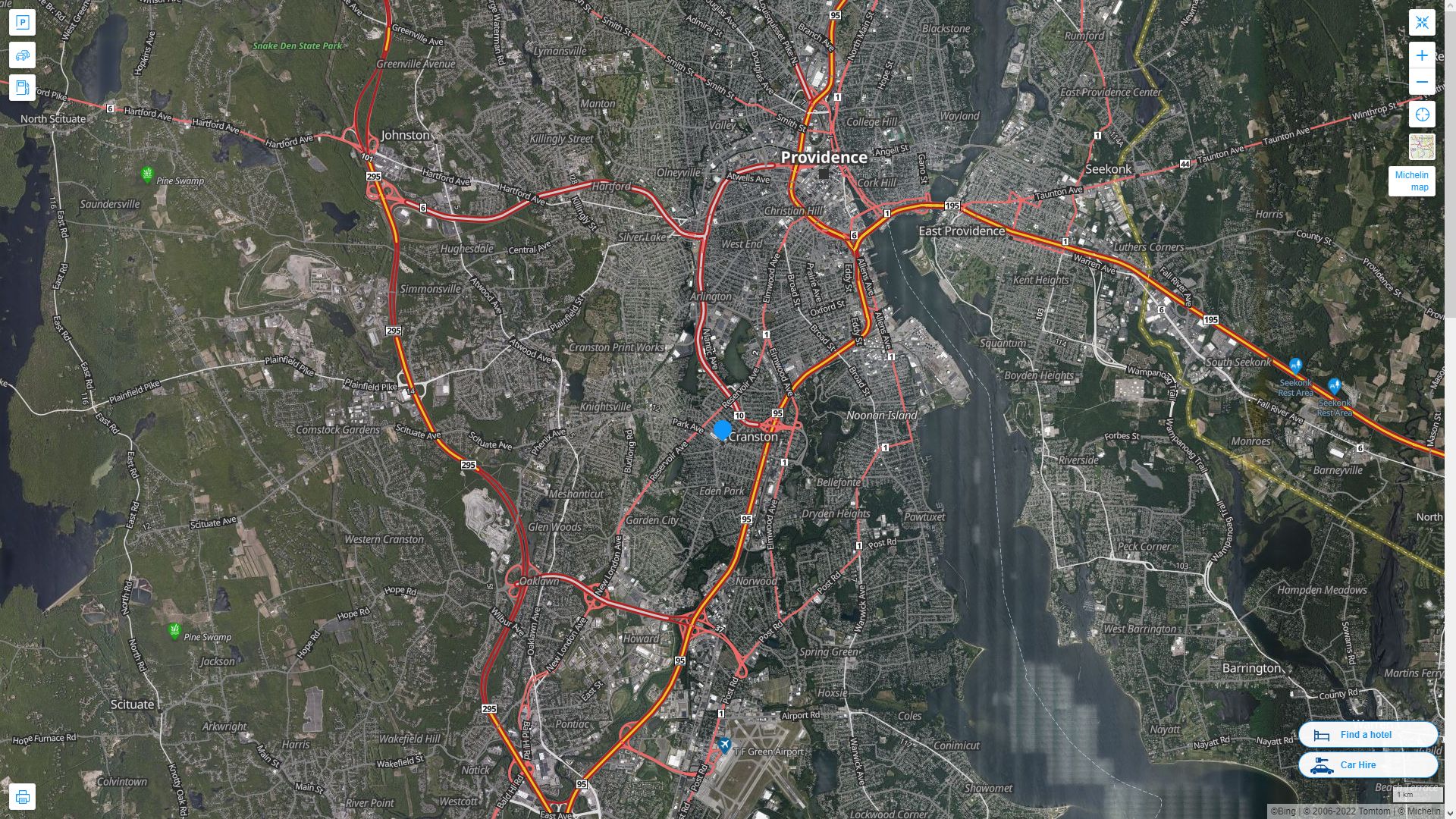 Cranston, Rhode Island Map