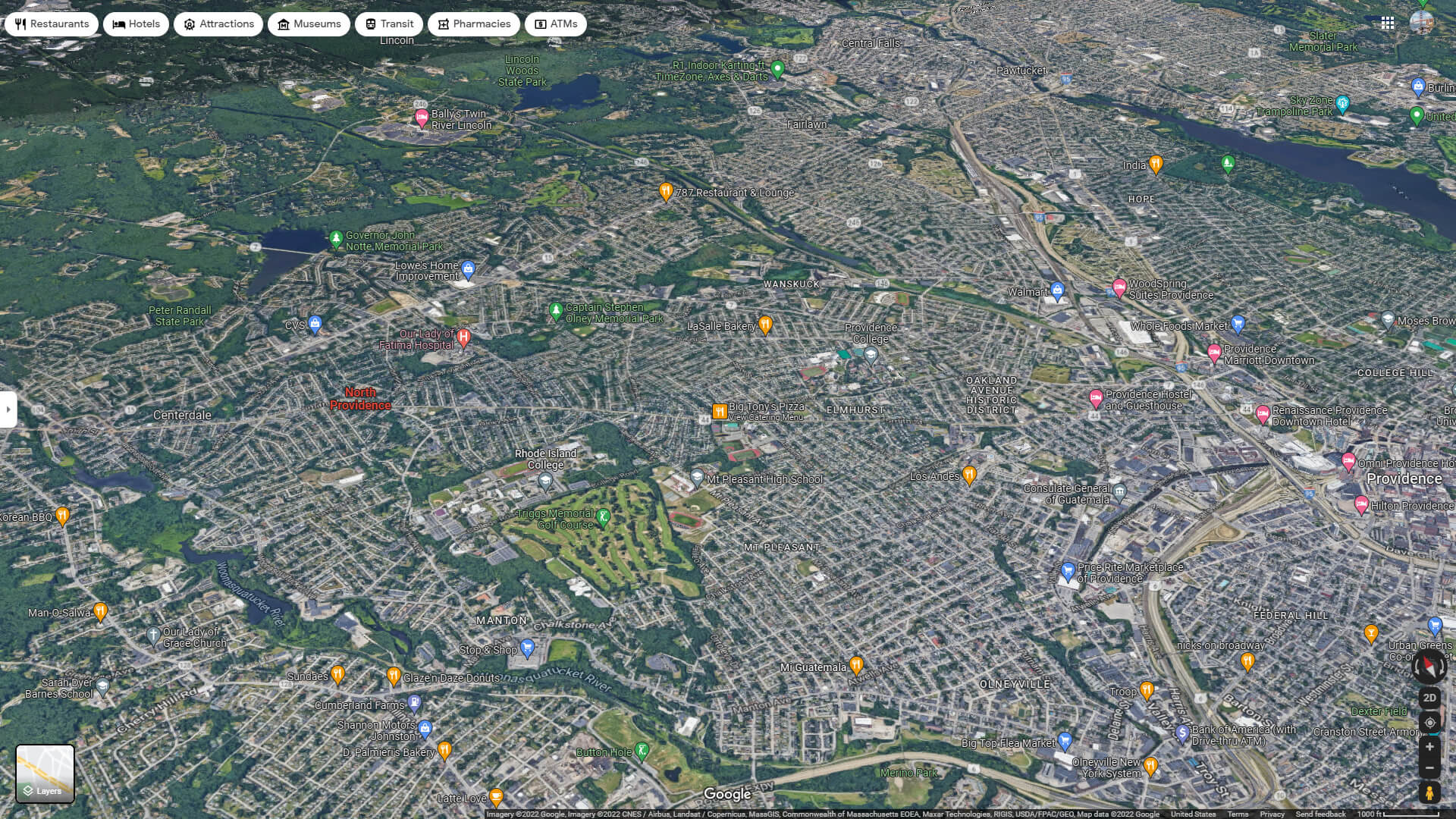 North Providence Town, Rhode Island Map
