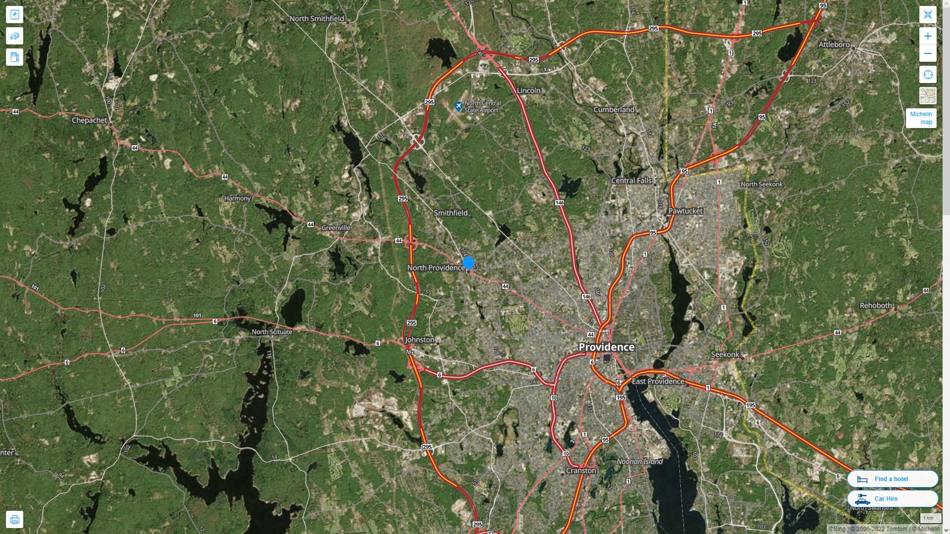 North Providence Town, Rhode Island Map