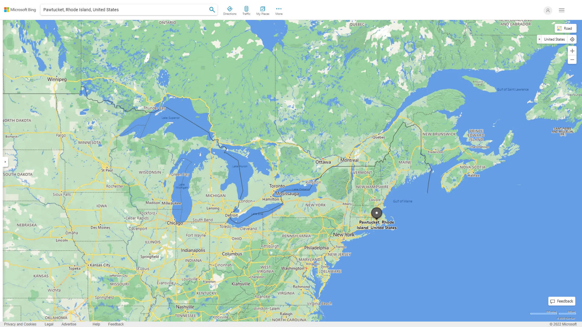 Pawtucket, Rhode Island Map