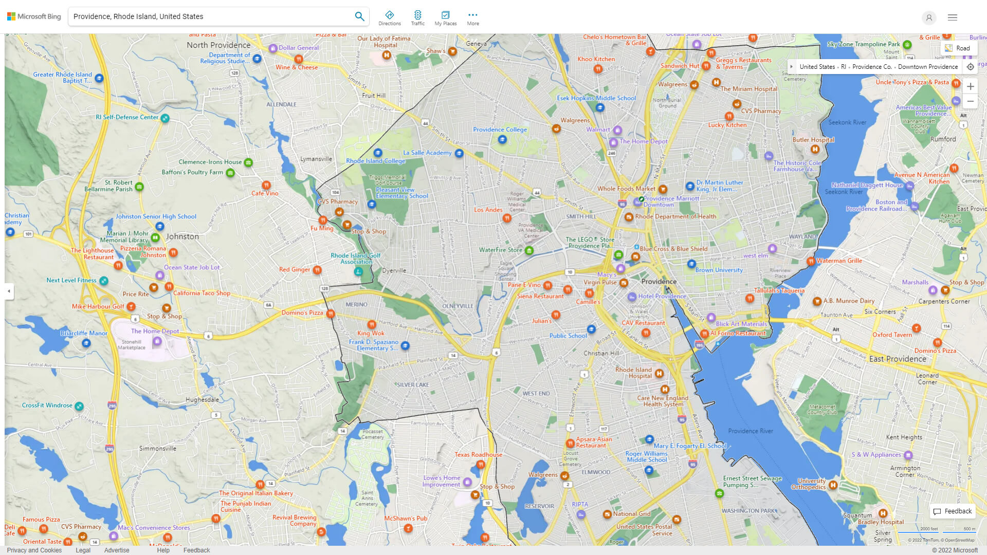 Providence, Rhode Island Map